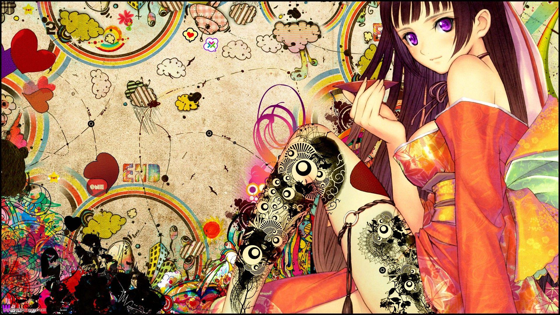 Rainbow Anime Girl Wallpapers - Top Free Rainbow Anime Girl Backgrounds ...