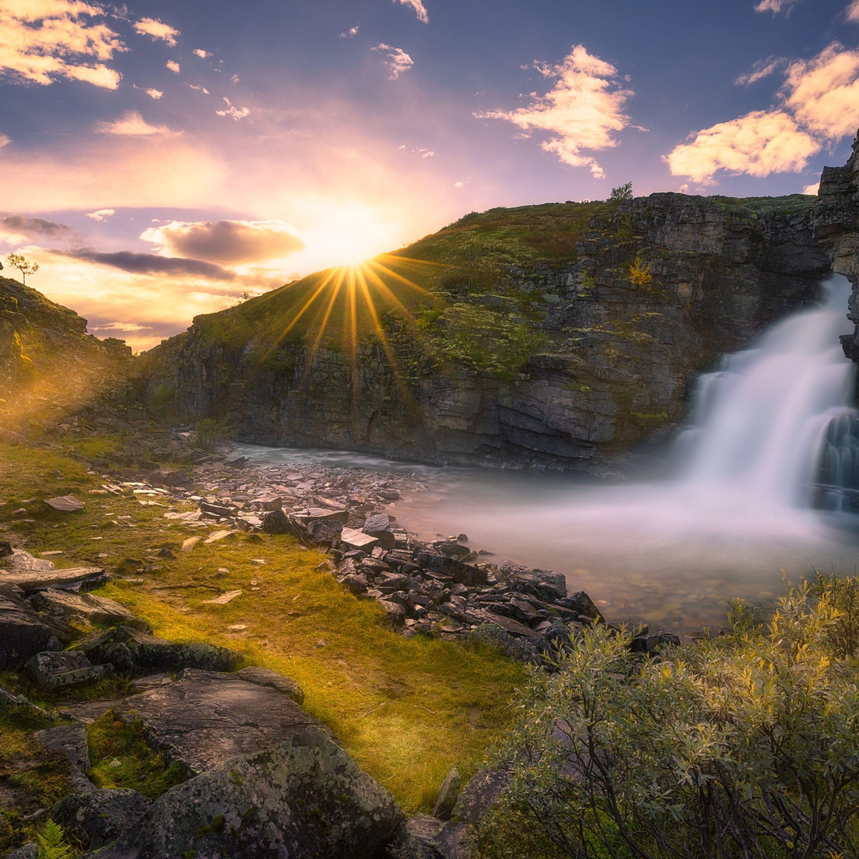 Sunrise Waterfall Wallpapers - Top Free Sunrise Waterfall Backgrounds ...