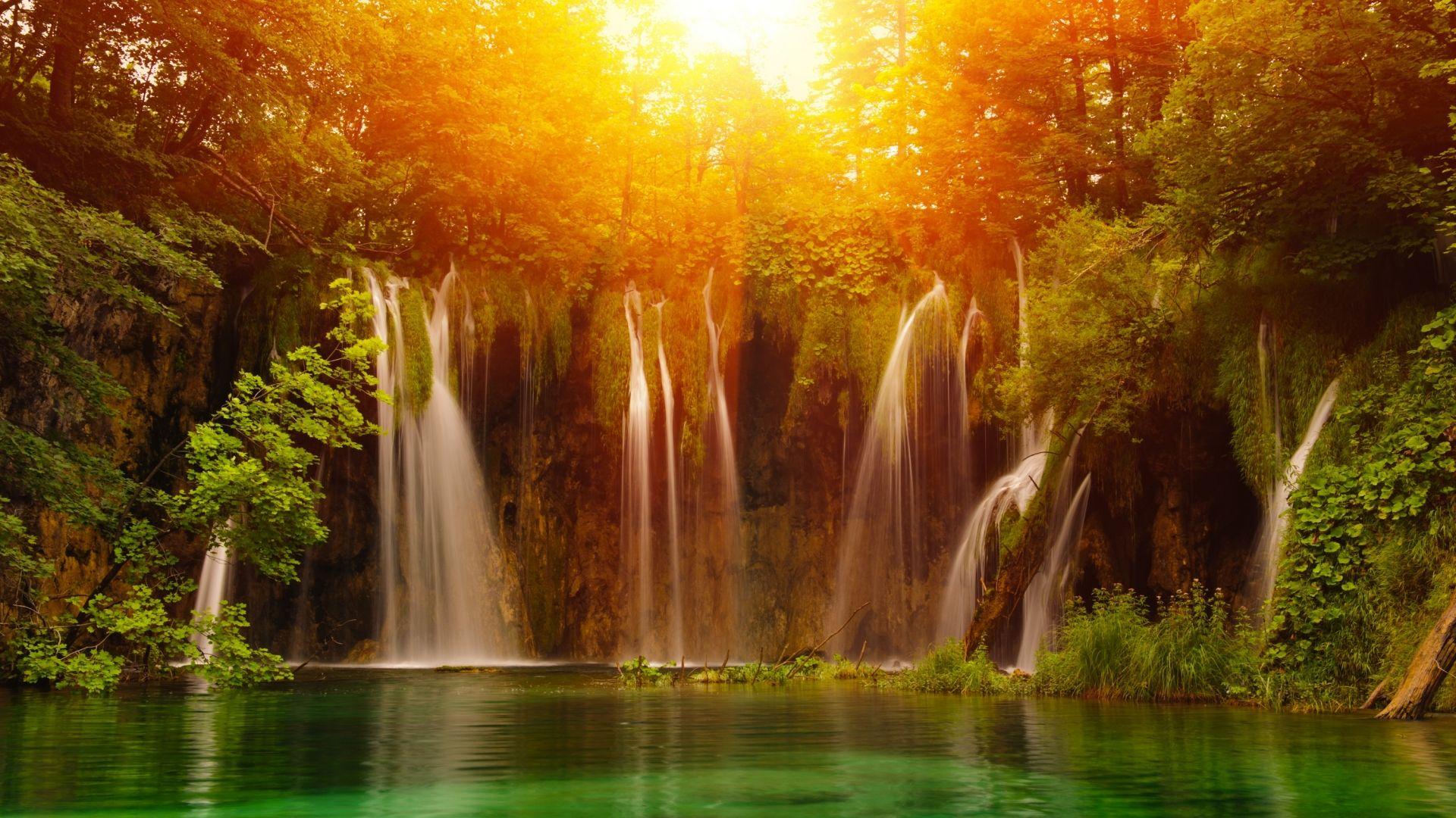 Sunrise Waterfall Wallpapers - Top Free Sunrise Waterfall Backgrounds ...