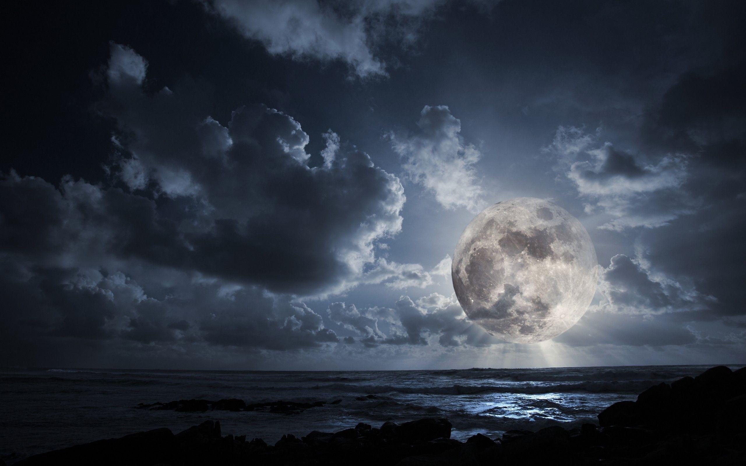 Night Moon Wallpapers - Top Free Night Moon Backgrounds - WallpaperAccess
