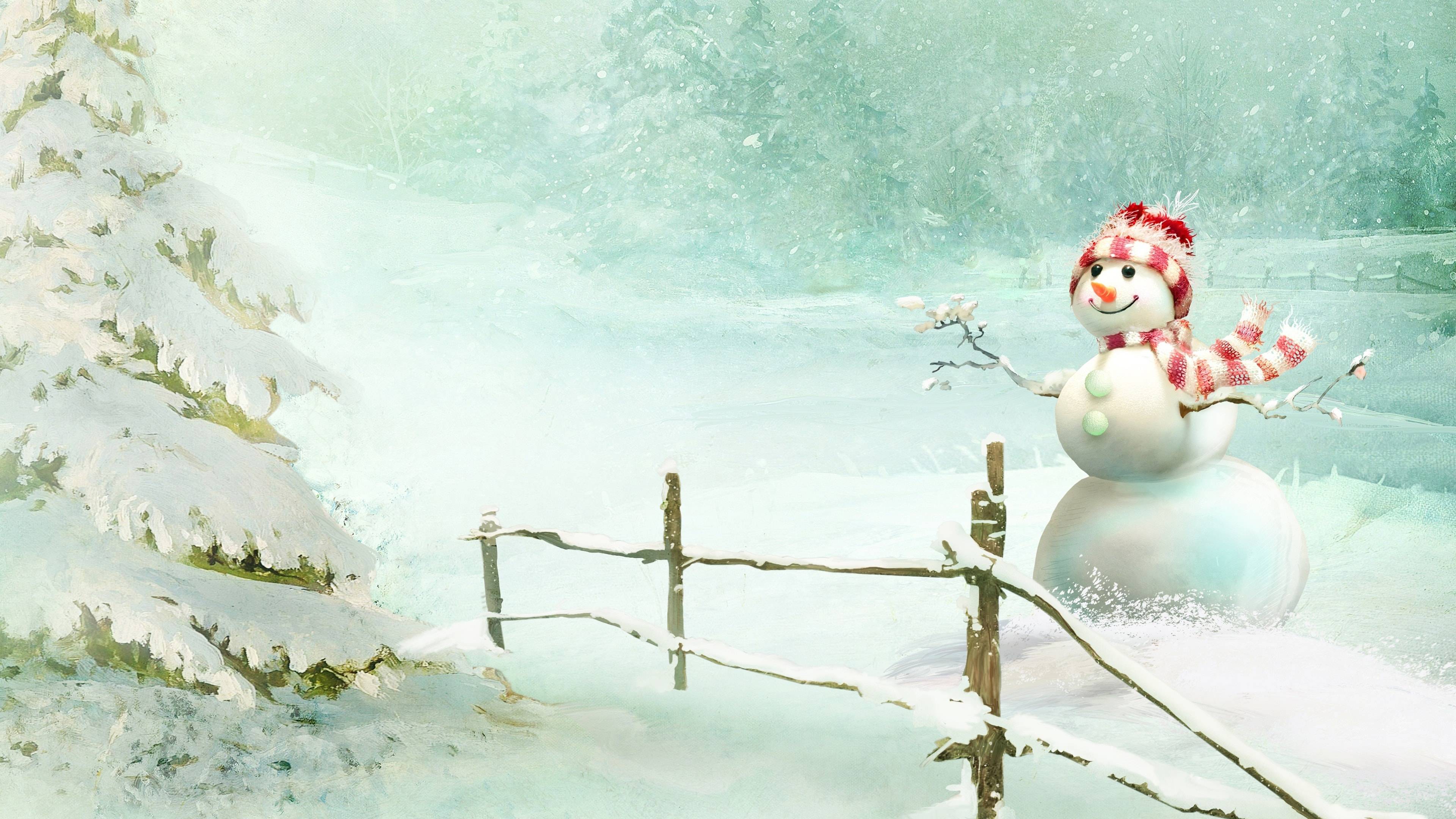 Winter Snowman 4K Wallpapers - Top Free Winter Snowman 4K Backgrounds ...