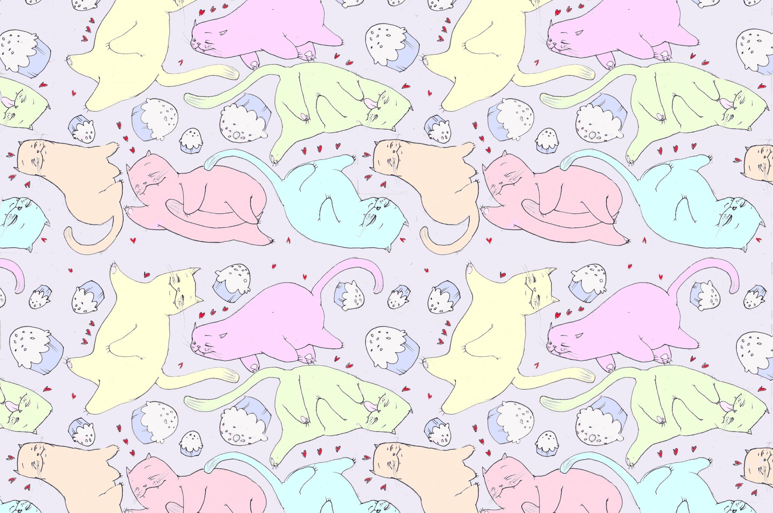 Cute Cat Pattern Wallpapers - Top Free Cute Cat Pattern Backgrounds ...