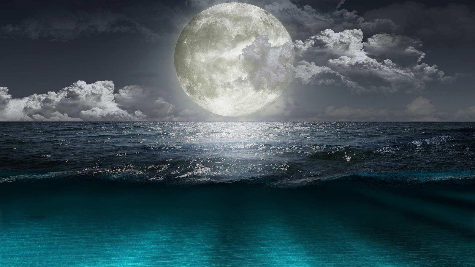 Moon Over Ocean Wallpapers - Top Free Moon Over Ocean Backgrounds ...