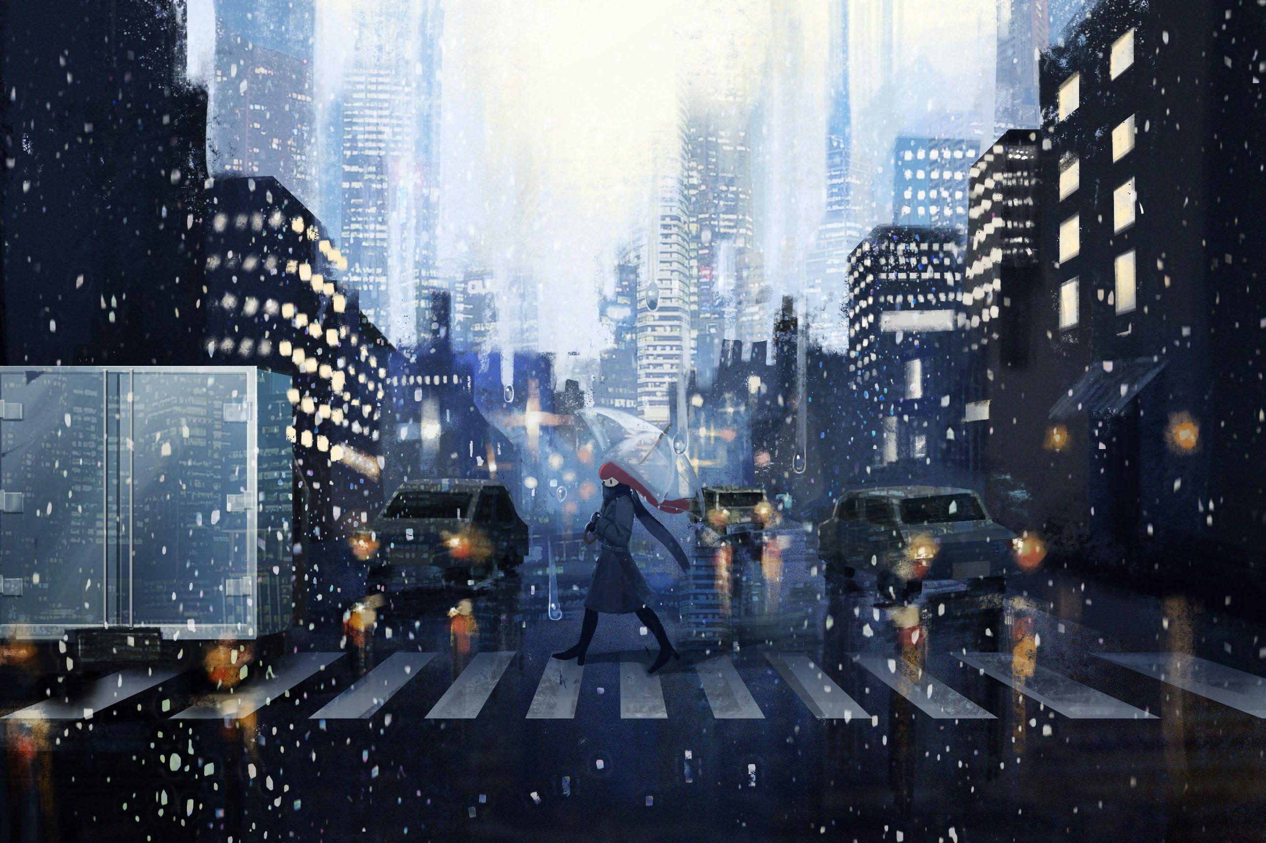 Anime City Rain Wallpapers - Top Free Anime City Rain Backgrounds ...