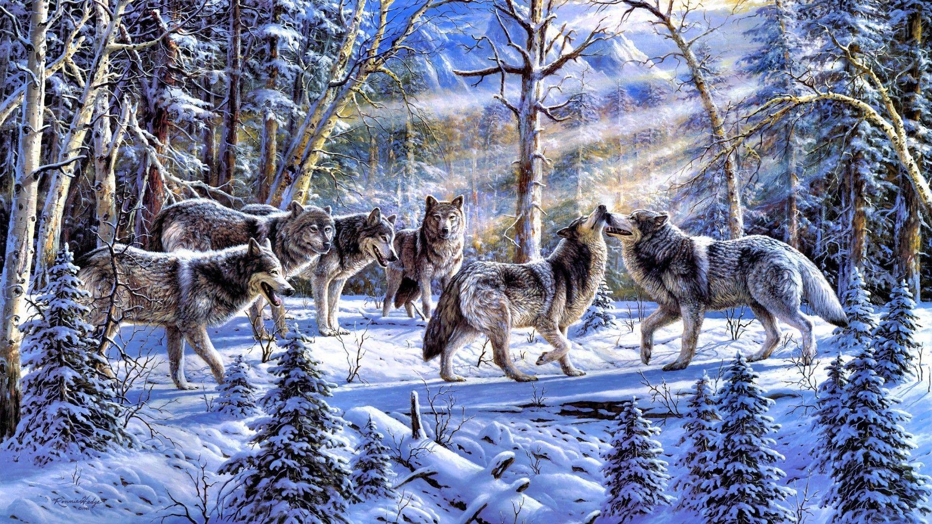 Winter Wolves Wallpapers - Top Free Winter Wolves Backgrounds ...