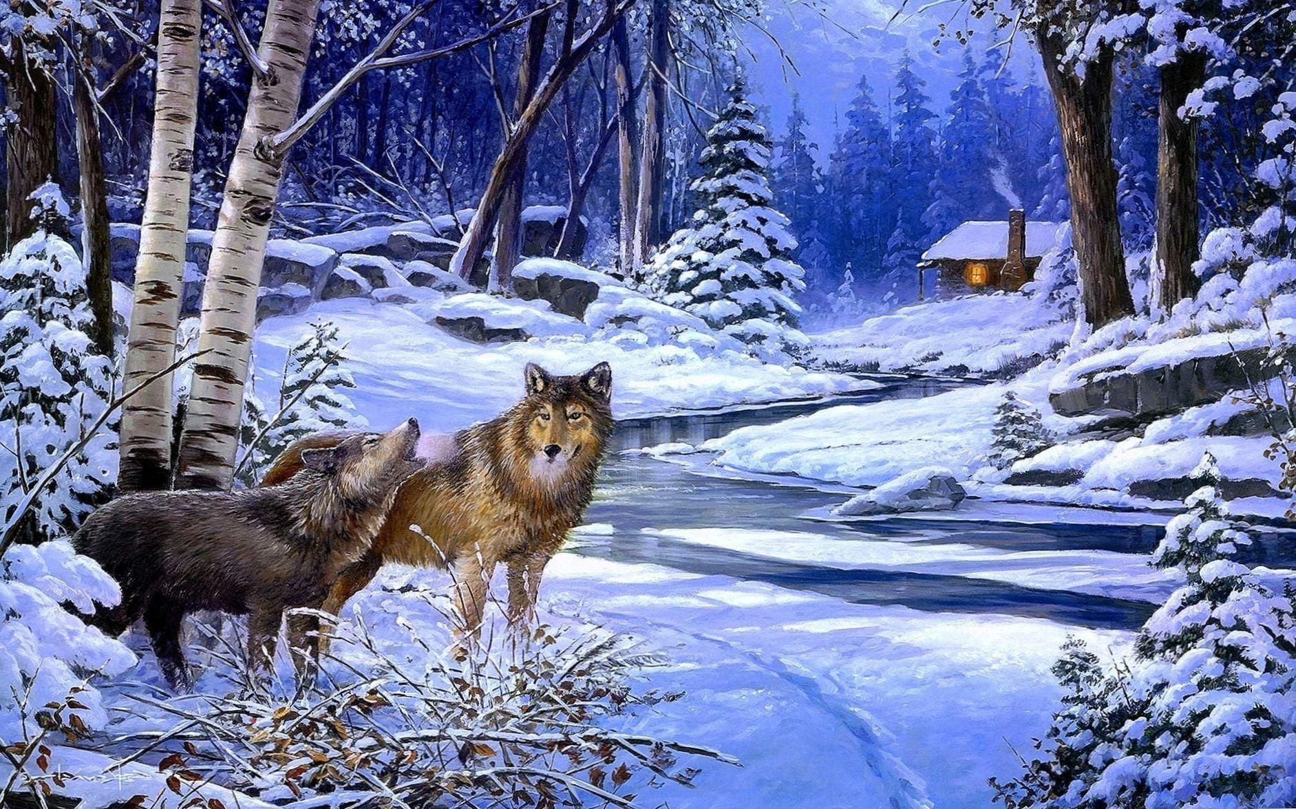 Winter Wolves Wallpapers - Top Free Winter Wolves Backgrounds ...