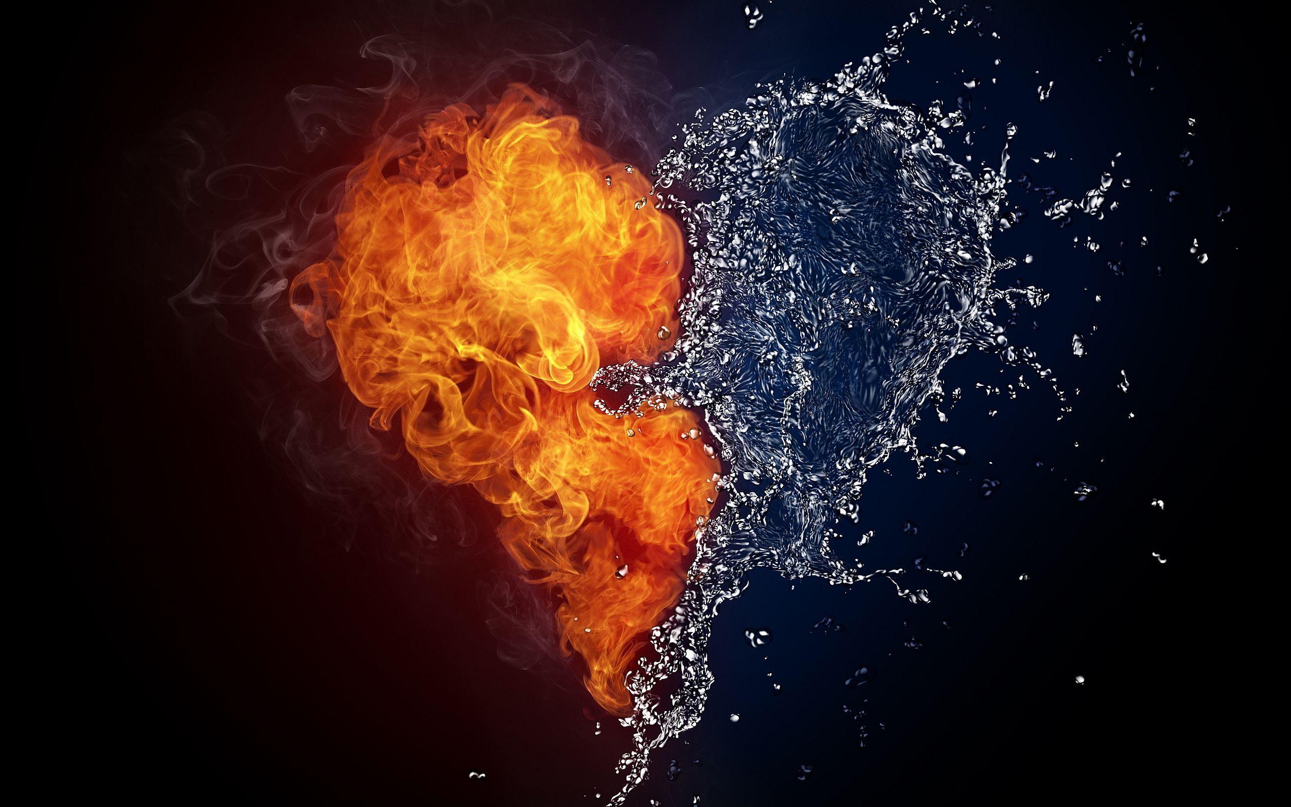 Fire and Ice Heart Wallpapers - Top Free Fire and Ice Heart Backgrounds ...