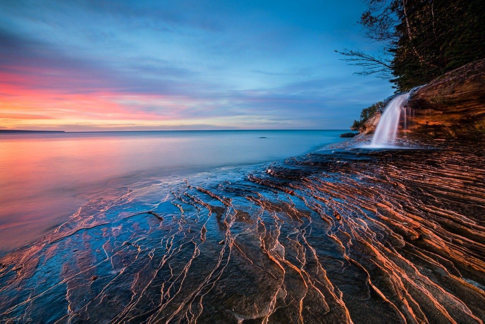 Waterfall Sunset Wallpapers - Top Free Waterfall Sunset Backgrounds ...
