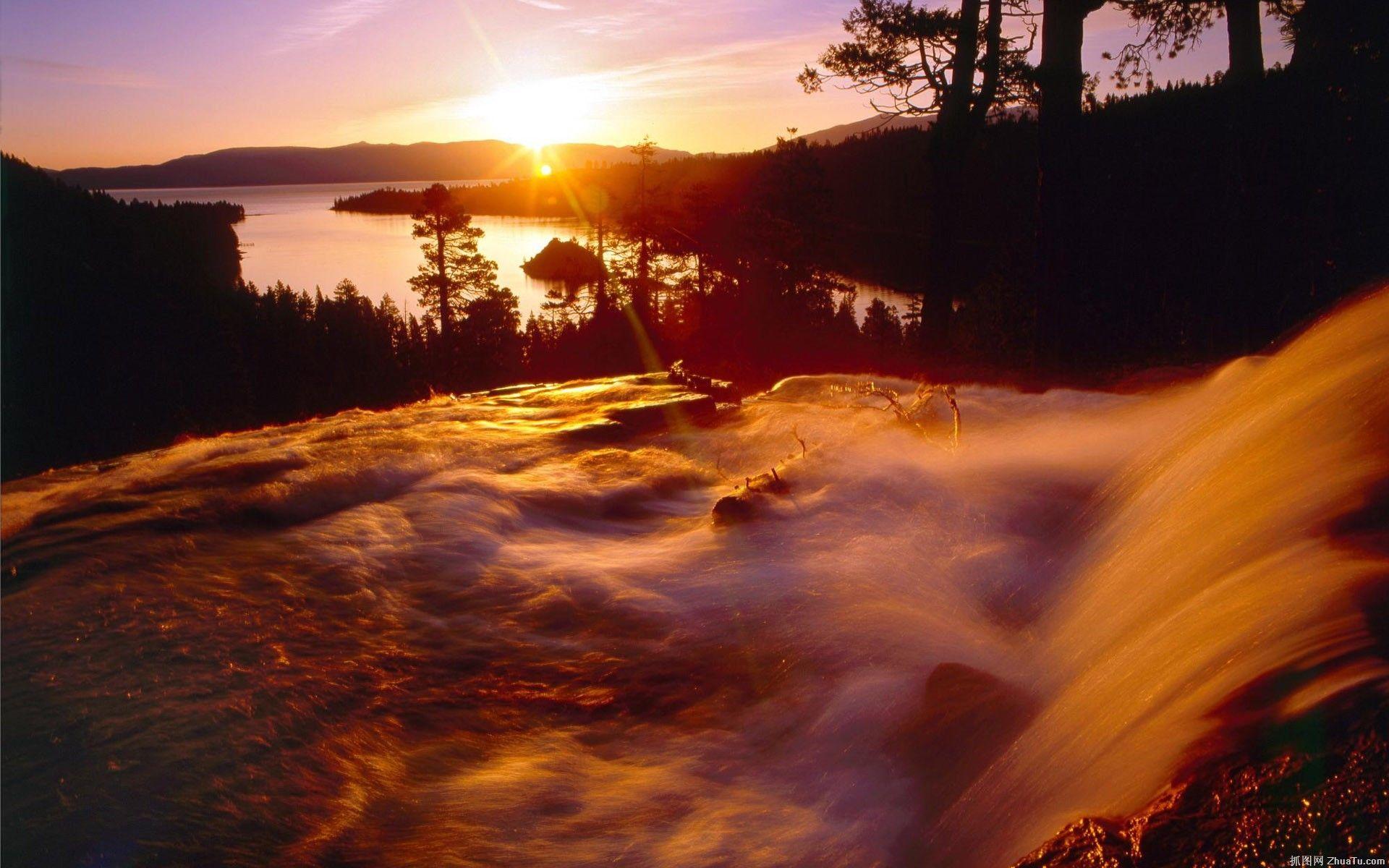 Waterfall Sunset Wallpapers - Top Free Waterfall Sunset Backgrounds ...