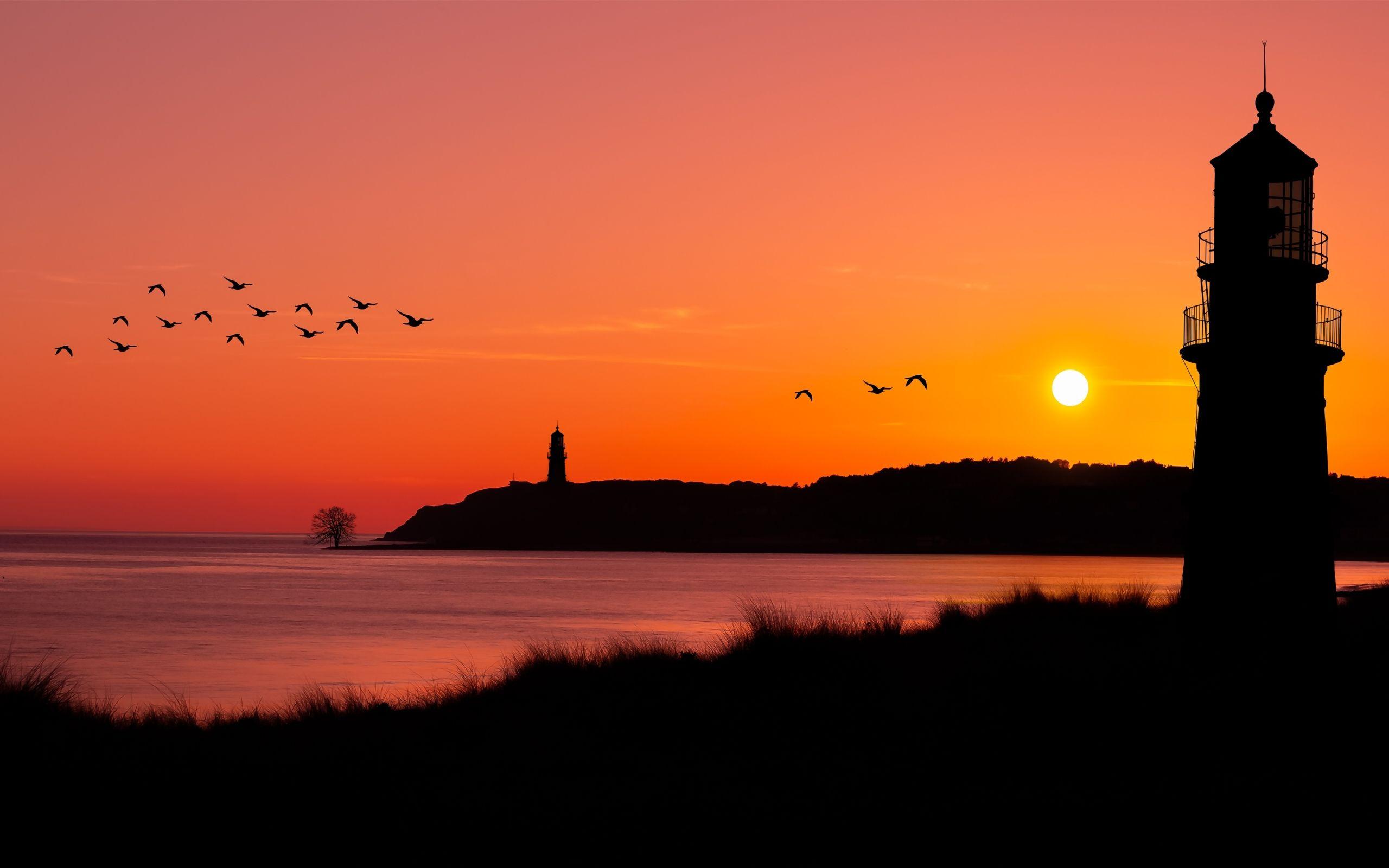Lighthouse Sunset Wallpapers - Top Free Lighthouse Sunset Backgrounds ...