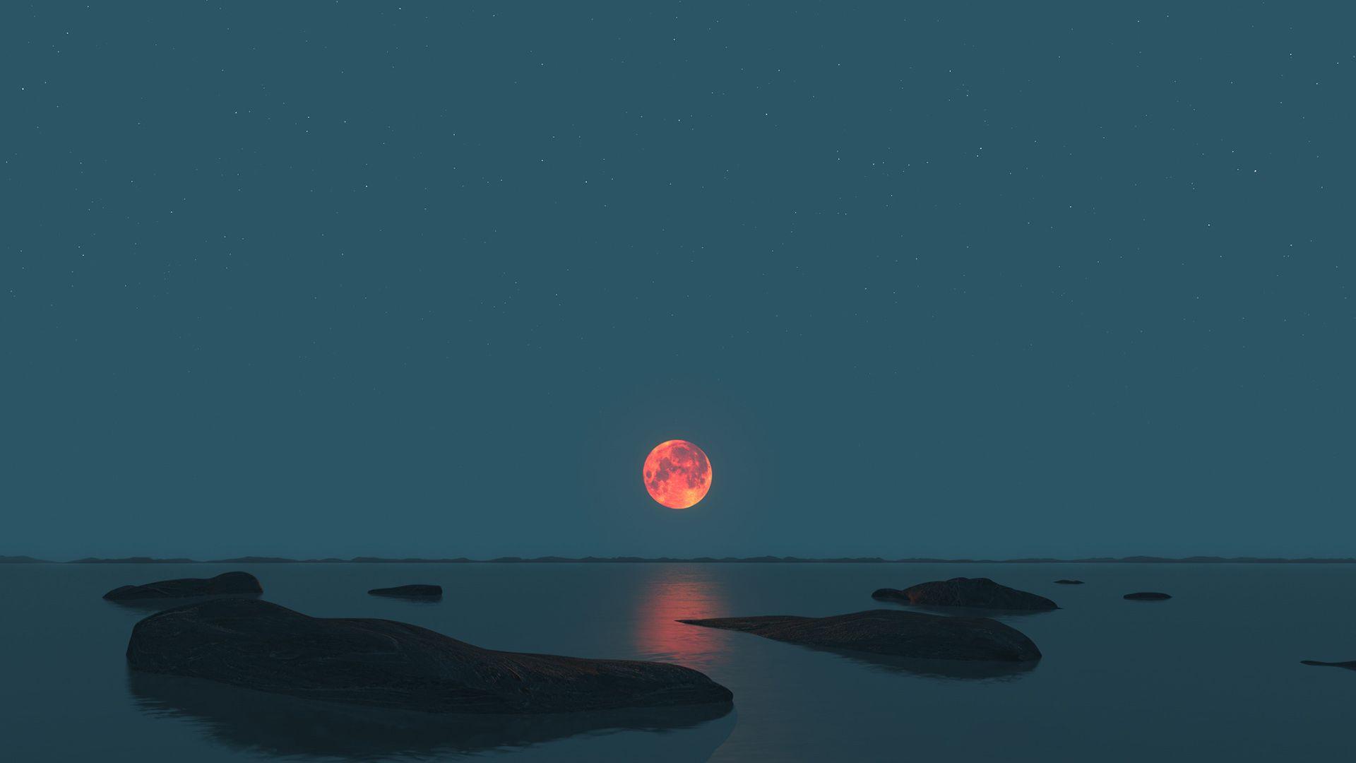 Orange Moon Wallpapers - Top Free Orange Moon Backgrounds - WallpaperAccess