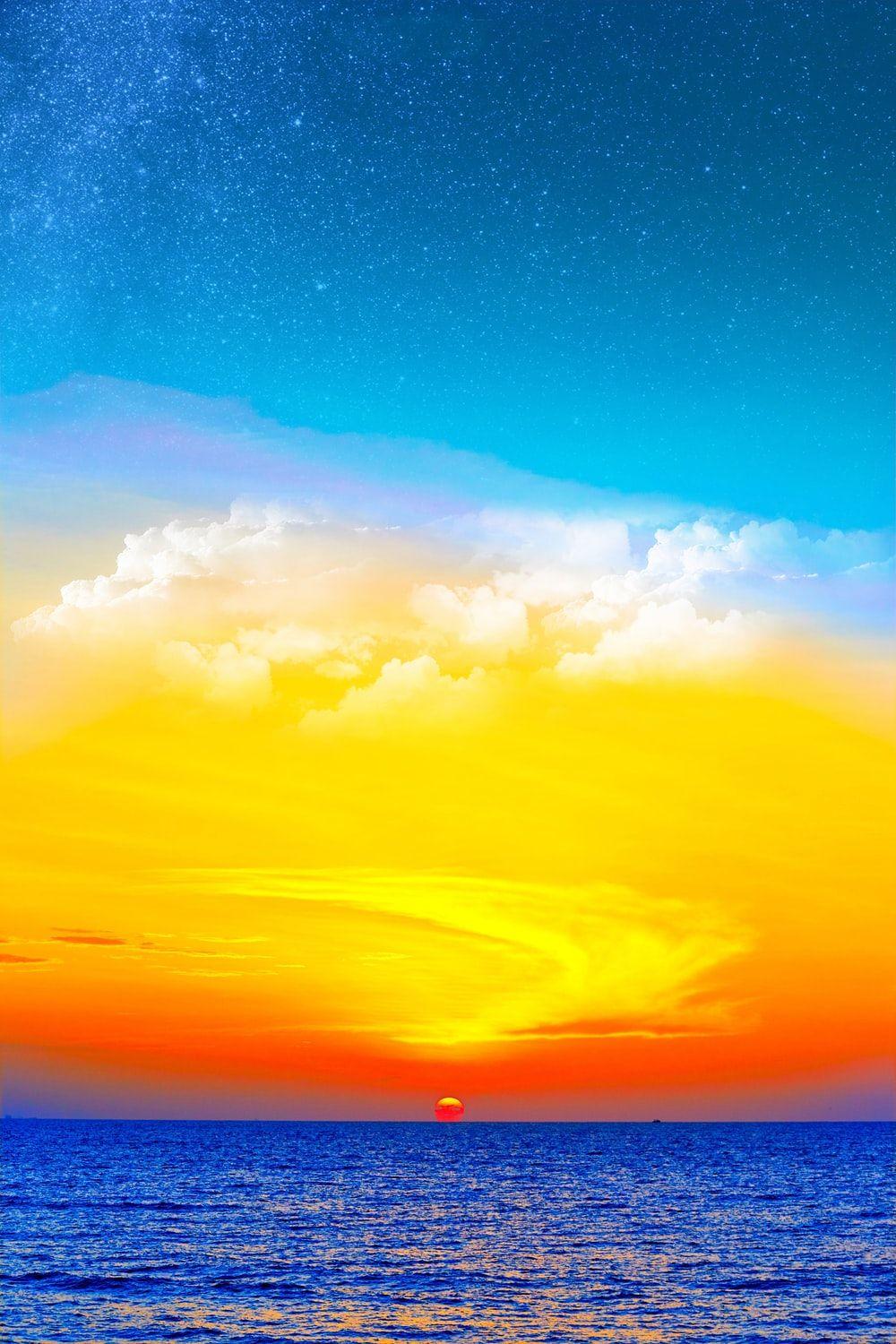 Blue Ocean Sunset Wallpapers - Top Free Blue Ocean Sunset Backgrounds ...