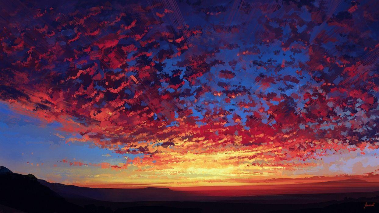 Sunset Painting Wallpapers - Top Free Sunset Painting Backgrounds ...