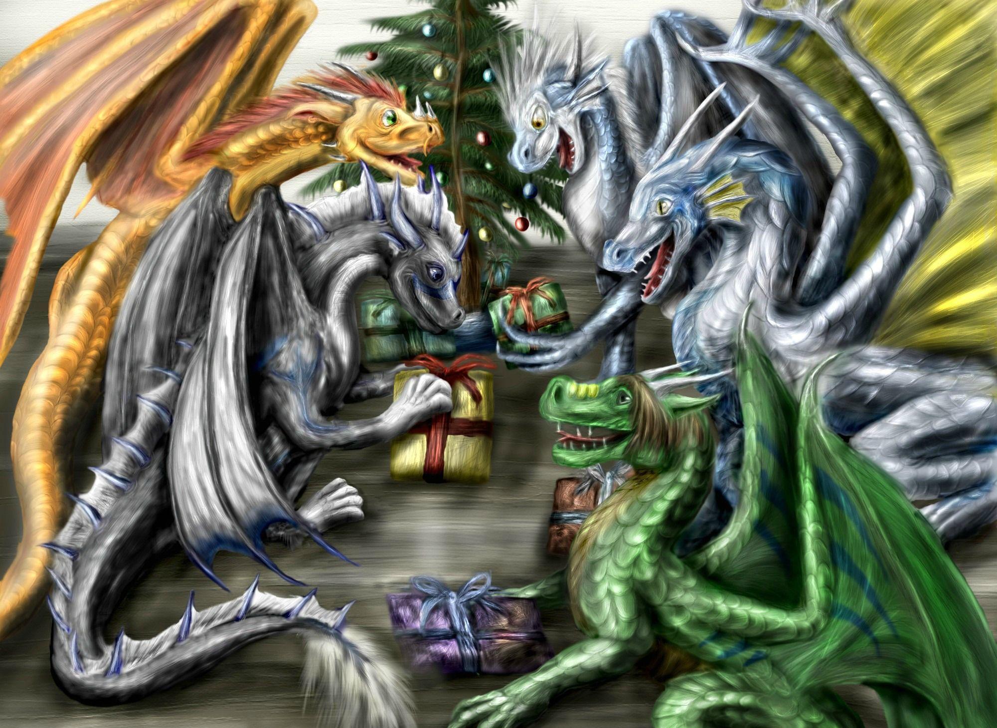 Christmas Dragon Wallpapers - Top Free Christmas Dragon Backgrounds ...
