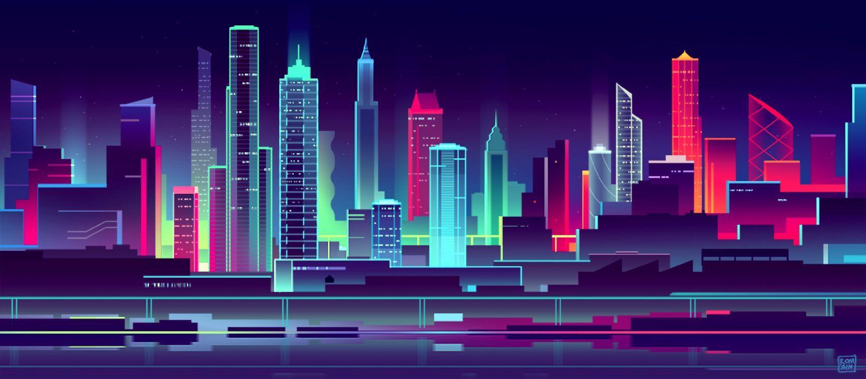 Cartoon Skyline Wallpapers - Top Free Cartoon Skyline Backgrounds ...
