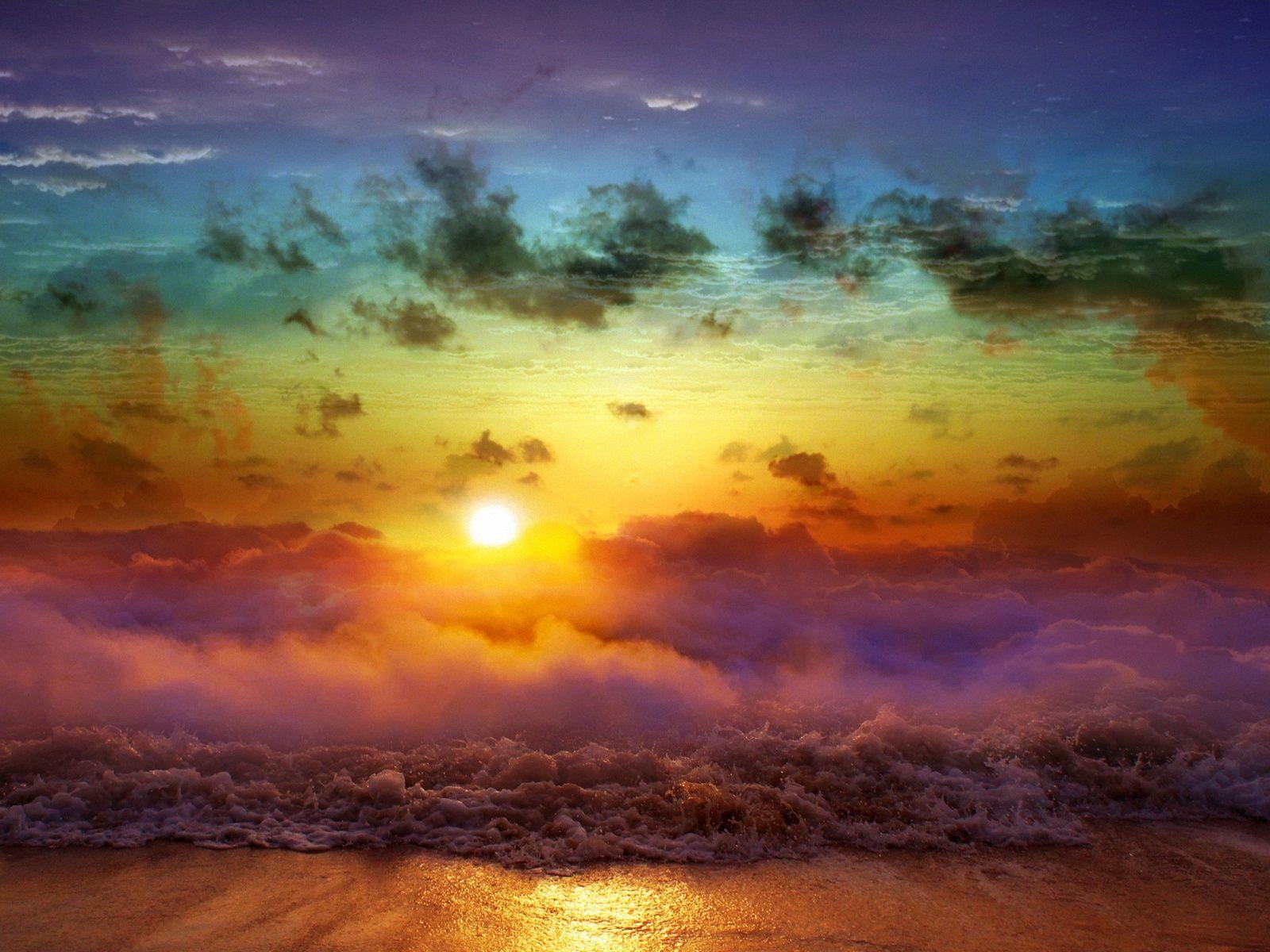 Rainbow Sunset Wallpapers - Top Free Rainbow Sunset Backgrounds ...