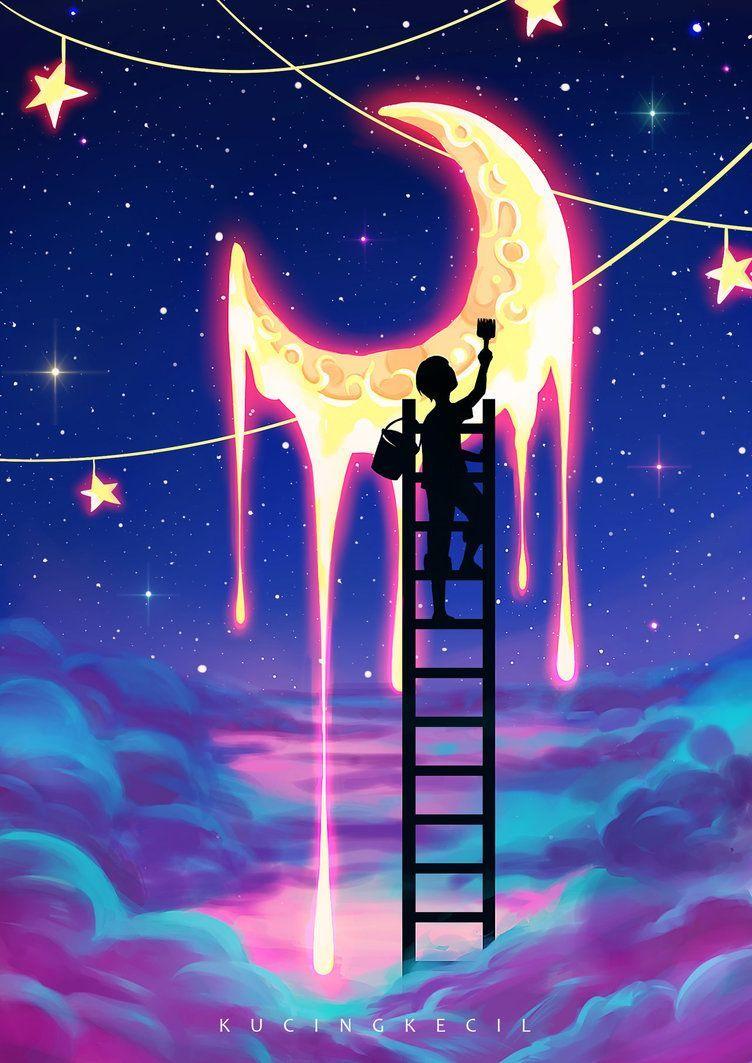 Moon Art Wallpapers - Top Free Moon Art Backgrounds - WallpaperAccess