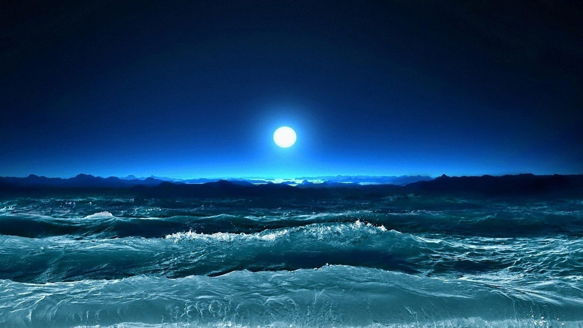 Moon Over Ocean Wallpapers - Top Free Moon Over Ocean Backgrounds ...
