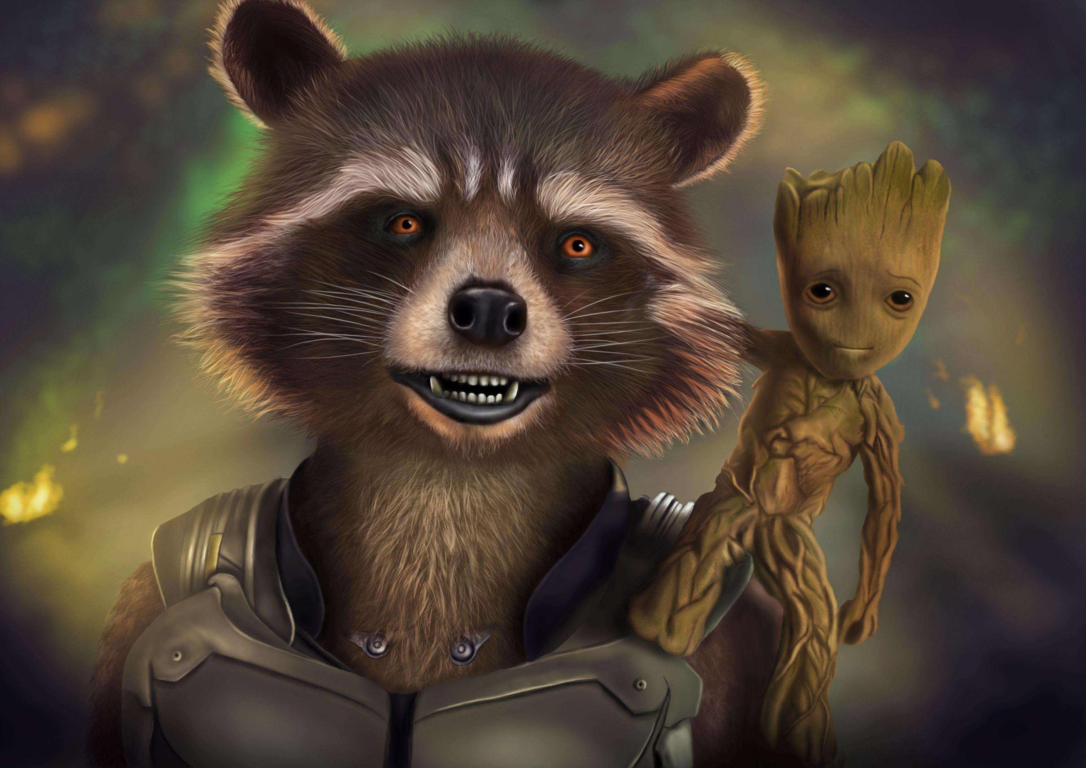Rocket and Groot Wallpapers - Top Free Rocket and Groot Backgrounds ...