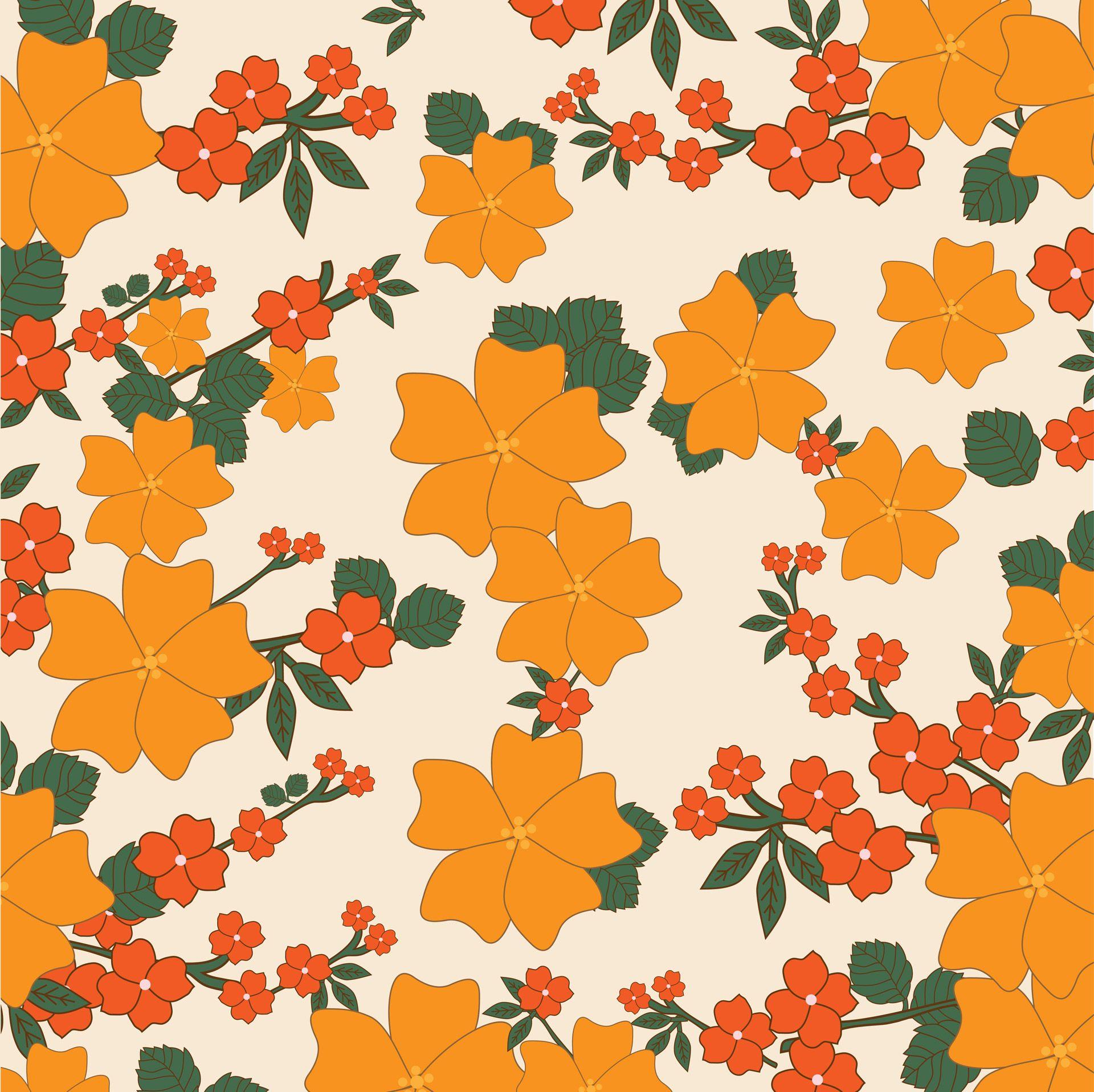 Orange Floral Wallpapers - Top Free Orange Floral Backgrounds ...