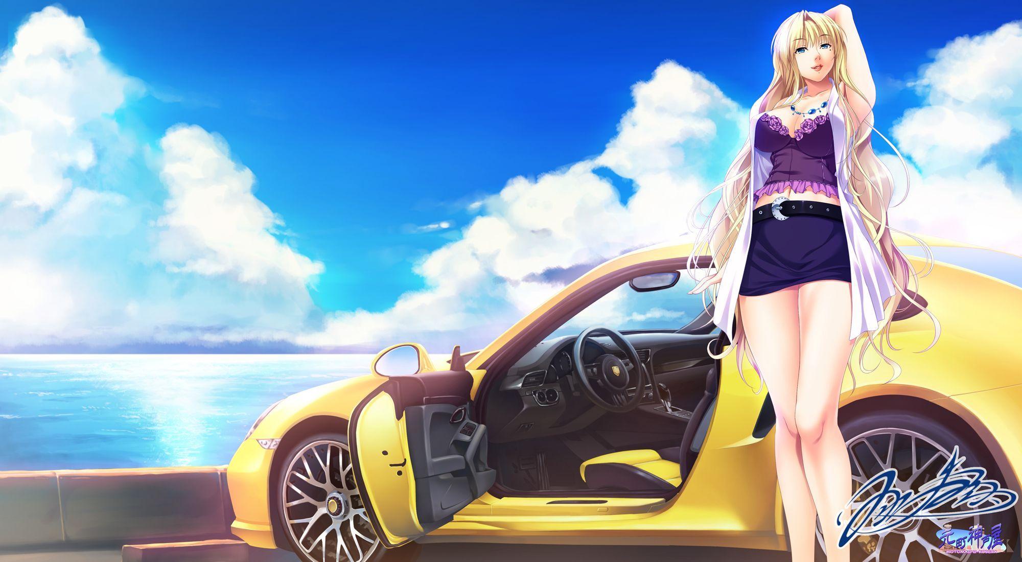 Anime Girl With Car Wallpapers - Top Free Anime Girl With Car ...