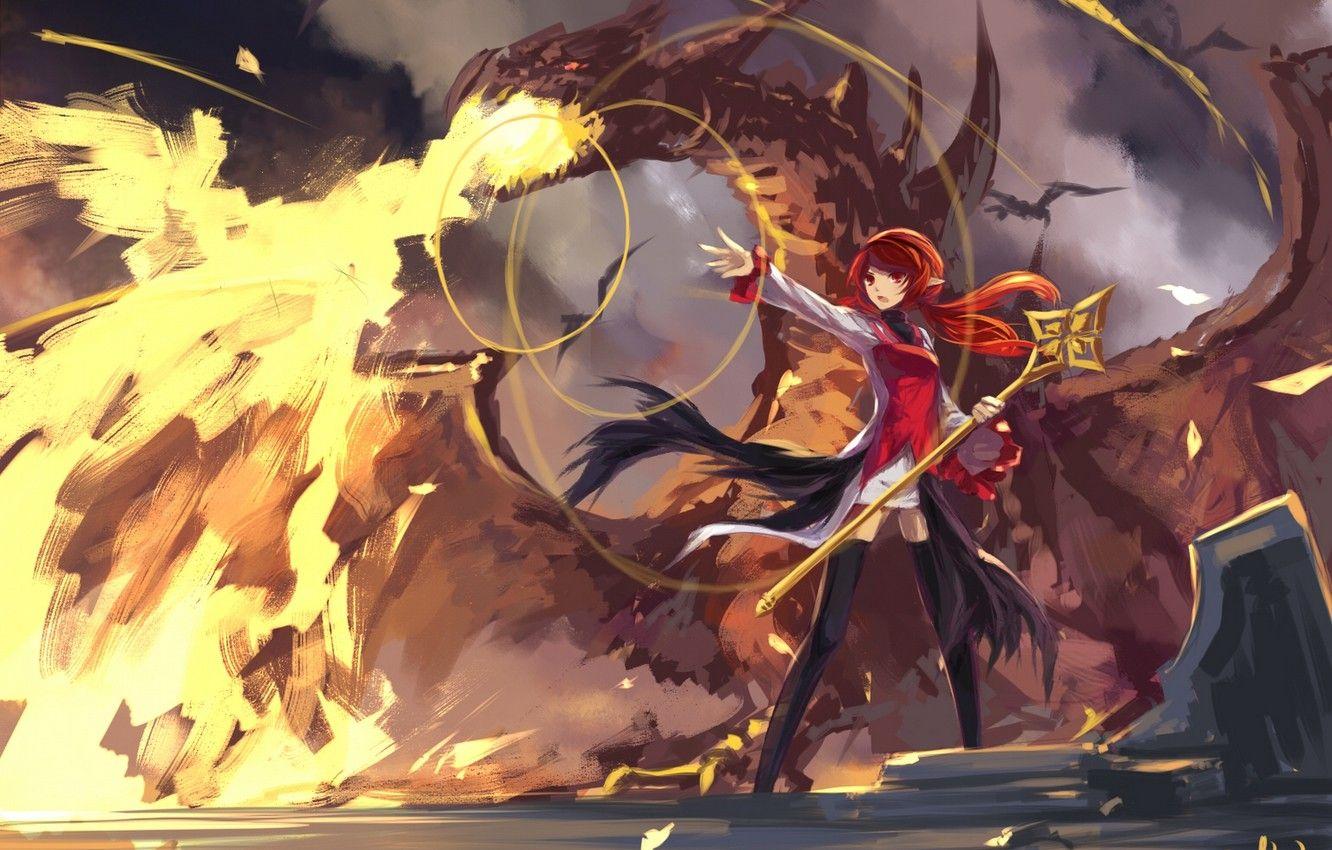 Anime Fire Girl Wallpapers - Top Free Anime Fire Girl Backgrounds ...