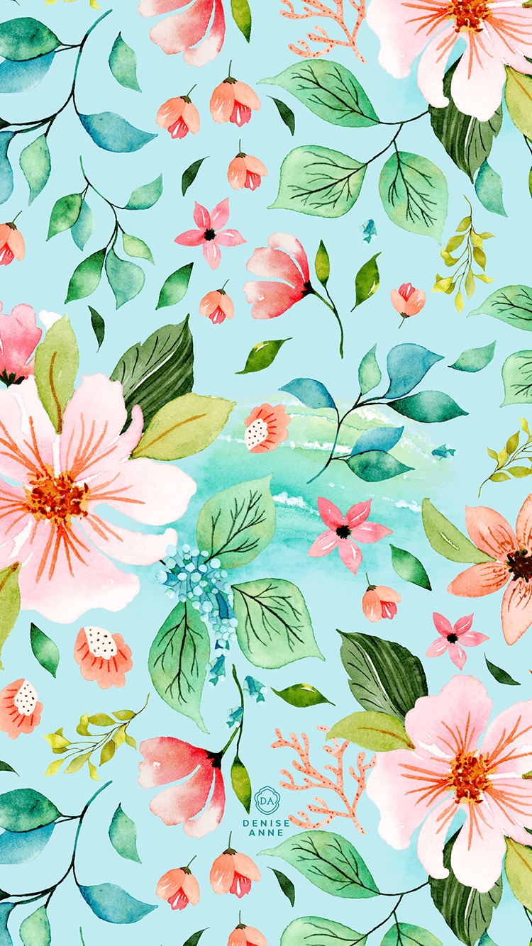 Blue Floral Phone Wallpapers - Top Free Blue Floral Phone Backgrounds ...