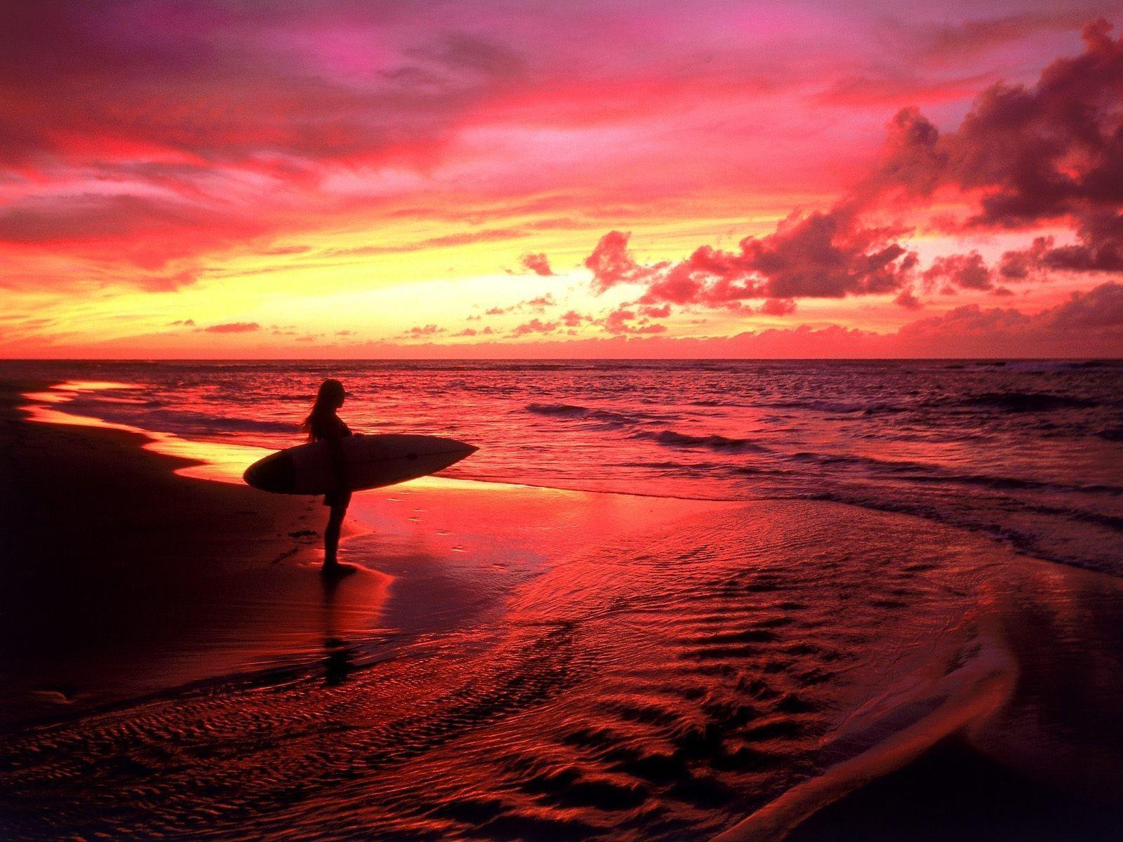 Sunset Beach Surfing Wallpapers - Top Free Sunset Beach Surfing ...