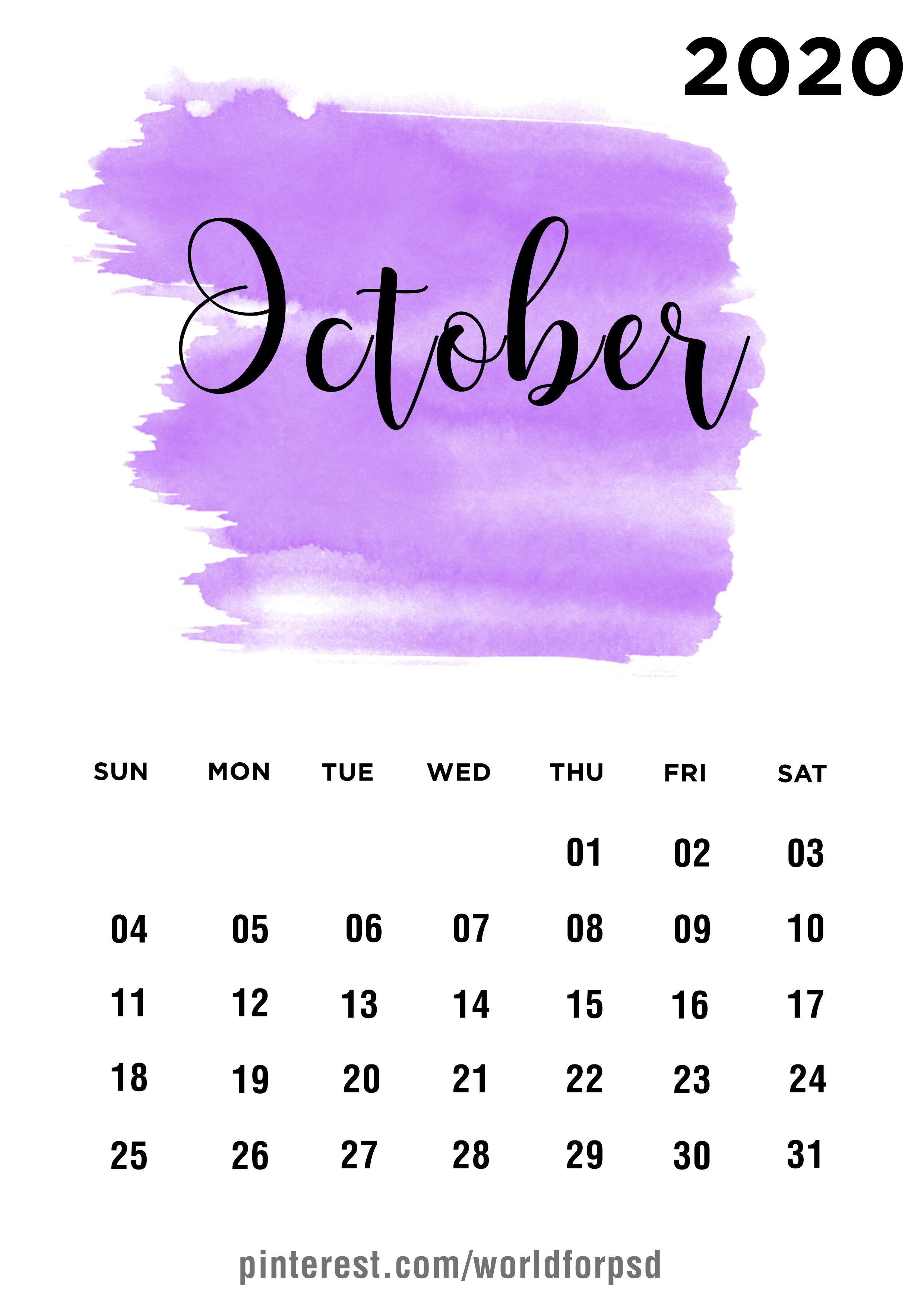October 2020 Calendar Wallpapers - Top Free October 2020 Calendar ...