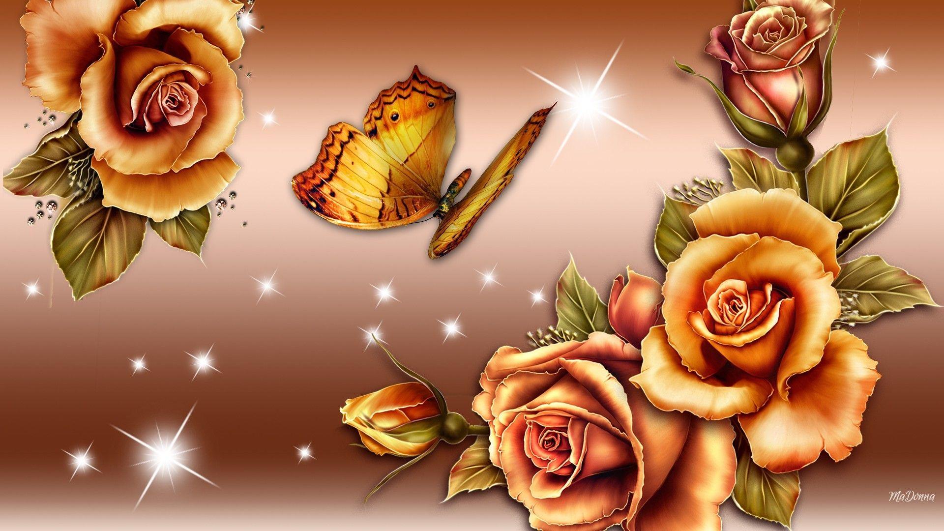 Rose and Butterfly Wallpapers - Top Free Rose and Butterfly Backgrounds ...