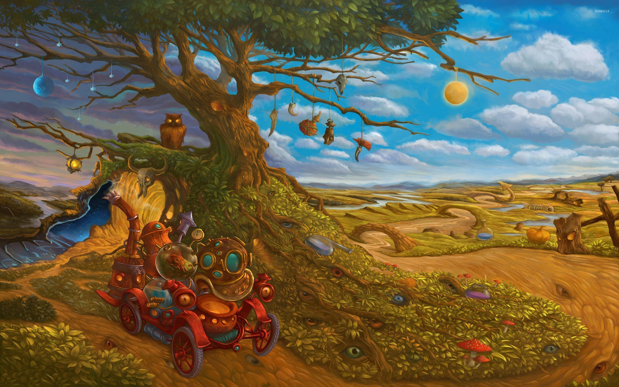 Moon and Tree Wallpapers - Top Free Moon and Tree Backgrounds ...