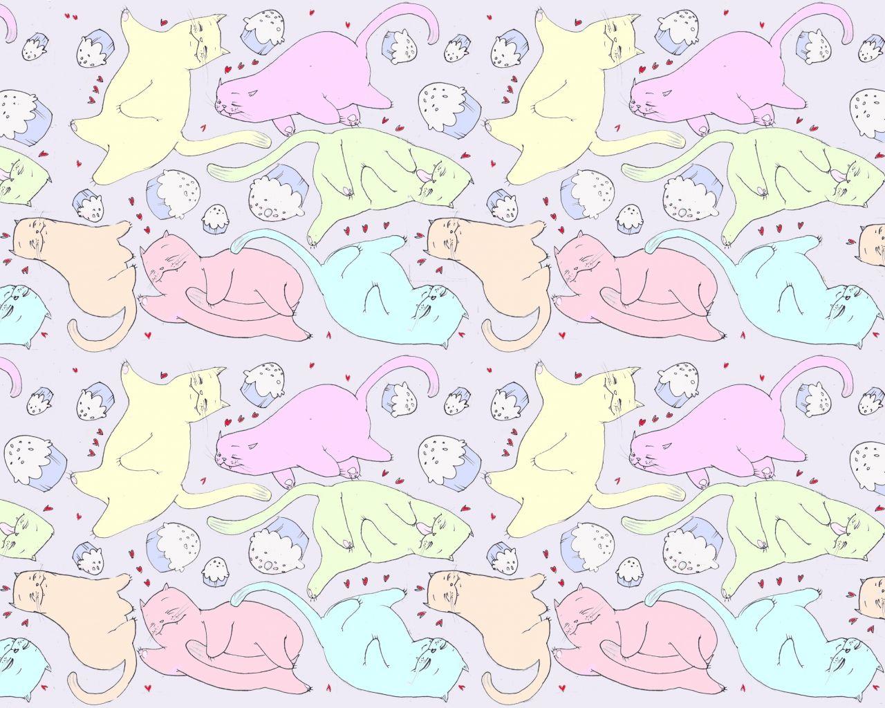 Cute Cat Pattern Wallpapers - Top Free Cute Cat Pattern Backgrounds ...