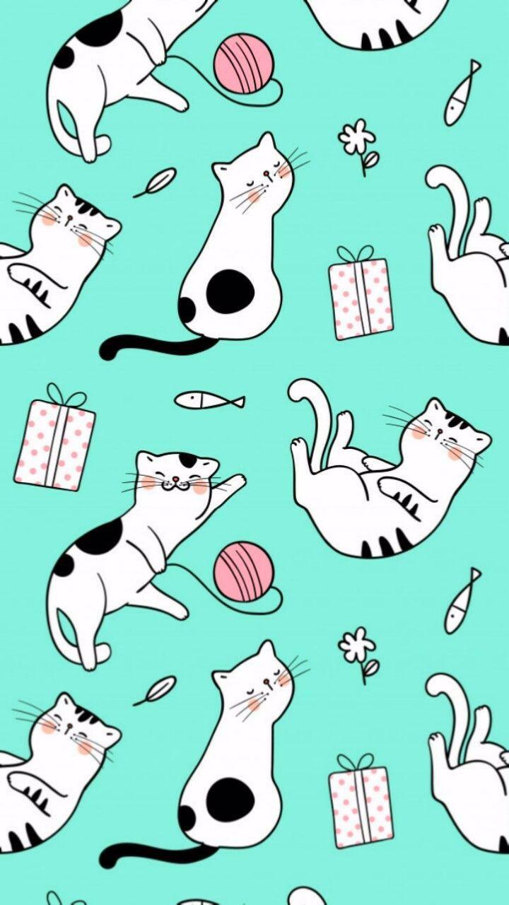 Cute Cat Pattern Wallpapers - Top Free Cute Cat Pattern Backgrounds ...