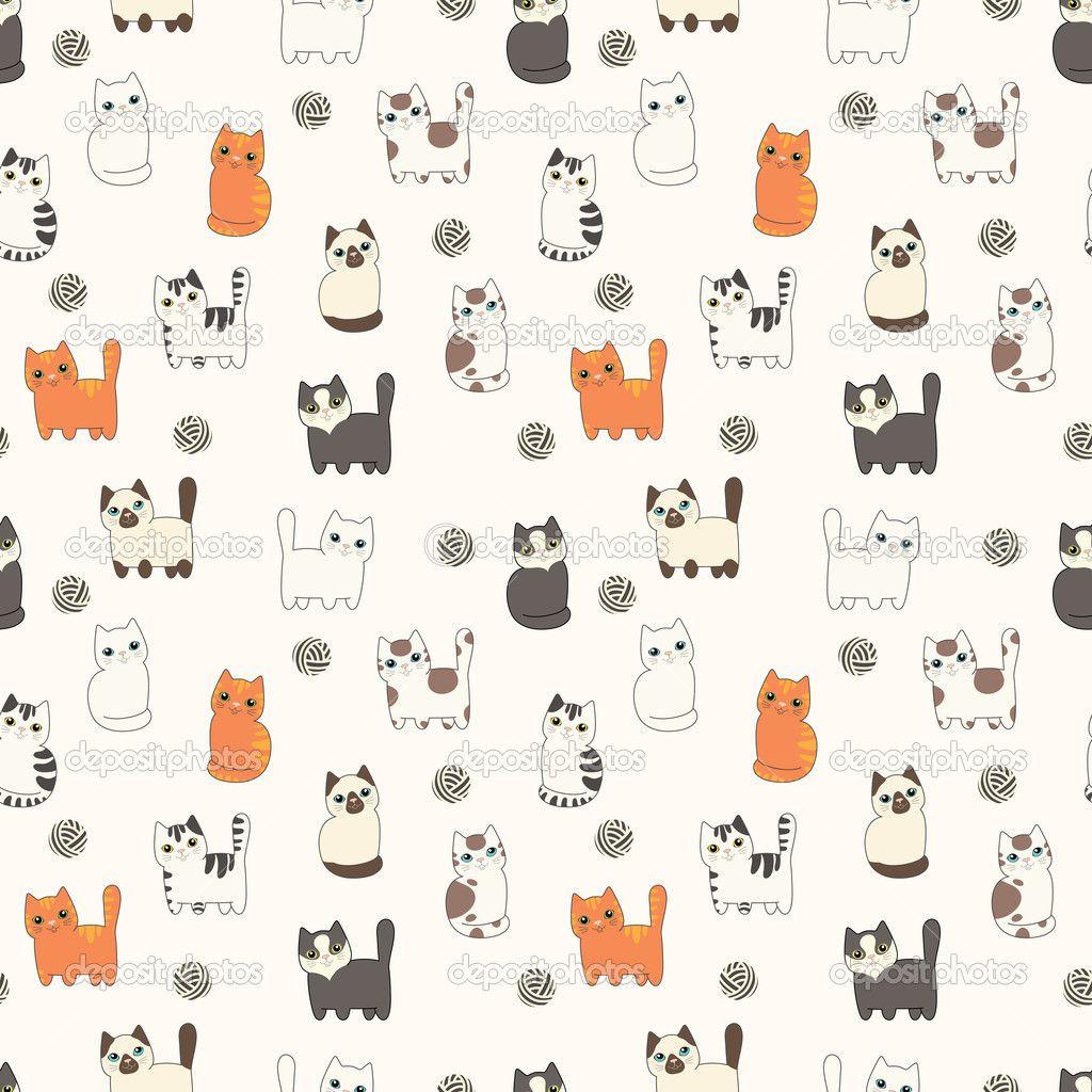 Cartoon Cat Pattern Wallpapers - Top Free Cartoon Cat Pattern ...