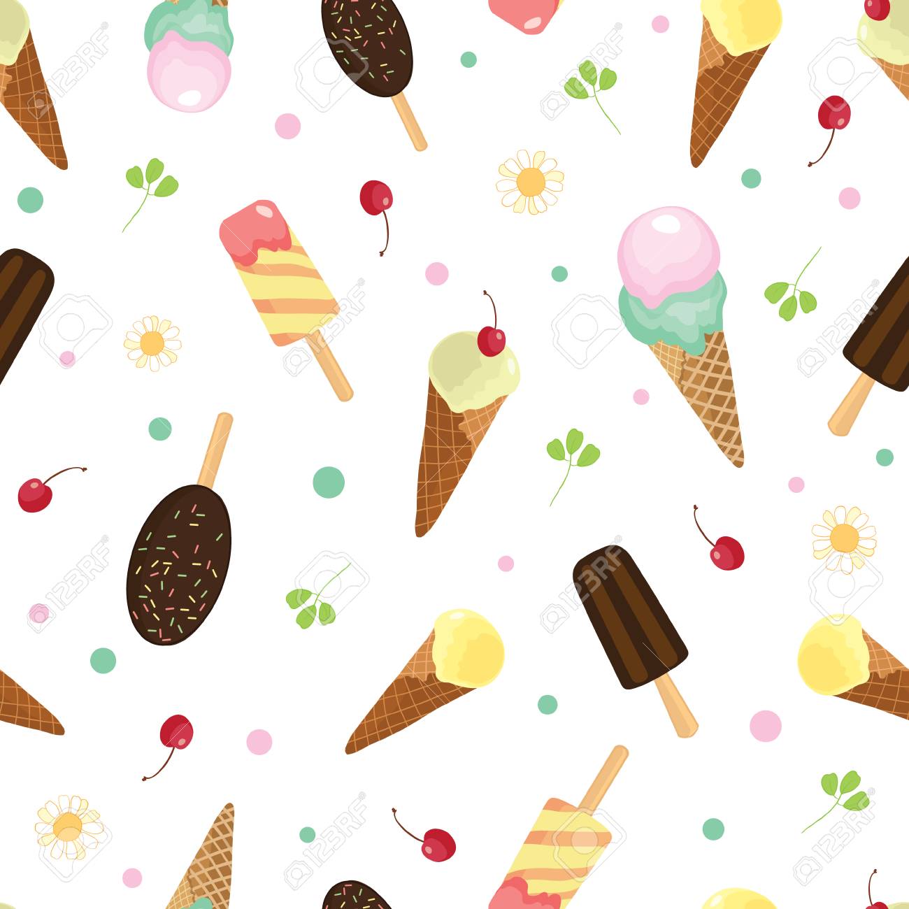 Ice Cream Pattern Wallpapers - Top Free Ice Cream Pattern Backgrounds ...