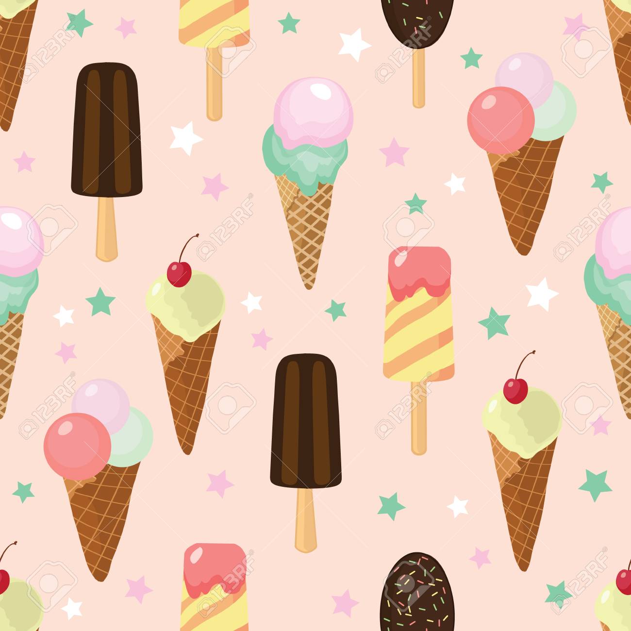 Ice Cream Pattern Wallpapers - Top Free Ice Cream Pattern Backgrounds ...