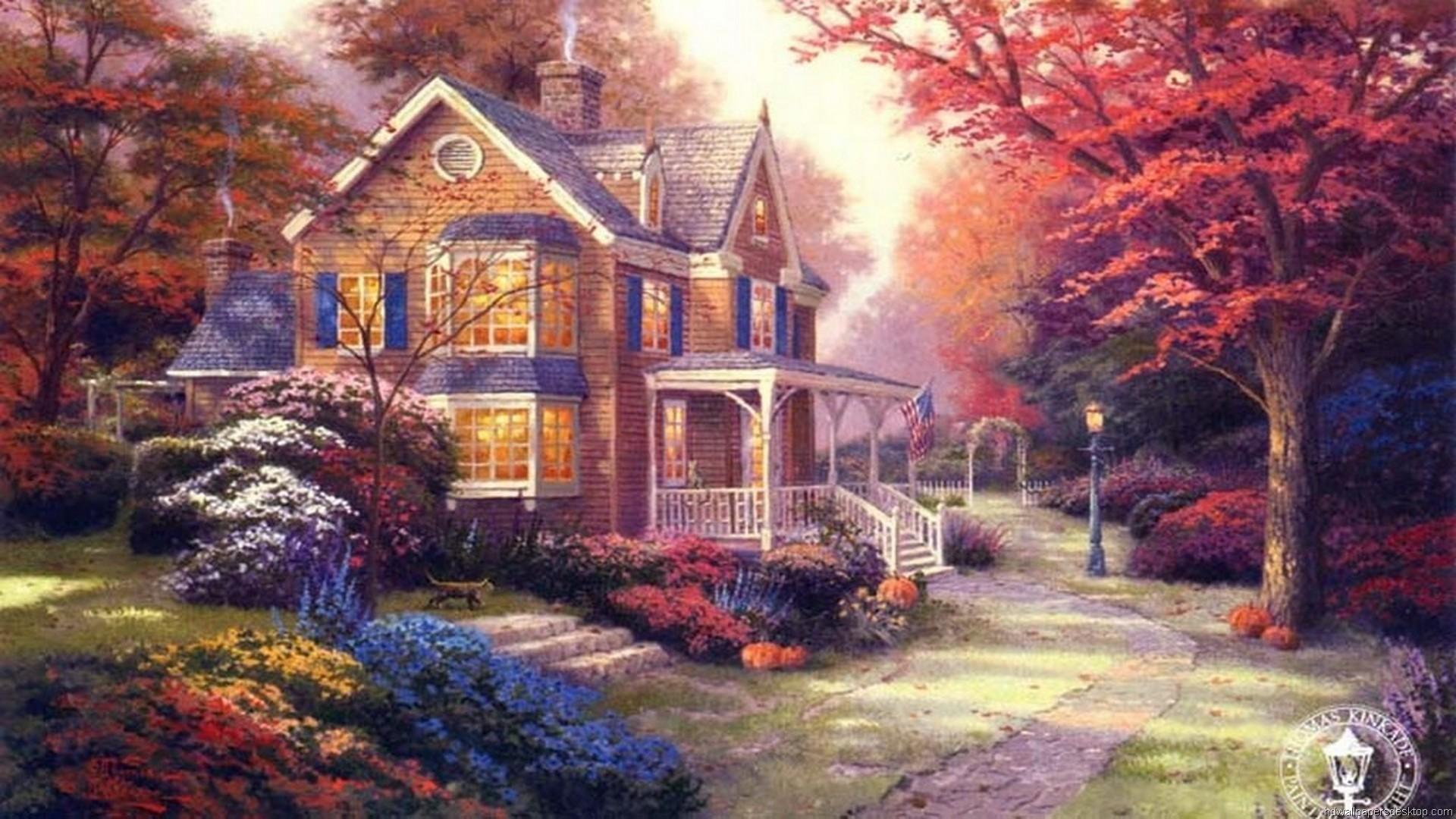 Thomas Kinkade Fall Wallpapers - Top Free Thomas Kinkade Fall ...