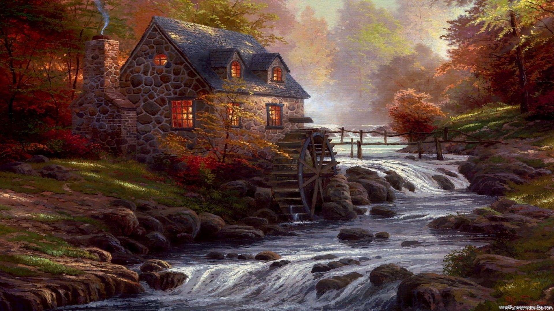 Thomas Kinkade Fall Wallpapers - Top Free Thomas Kinkade Fall ...