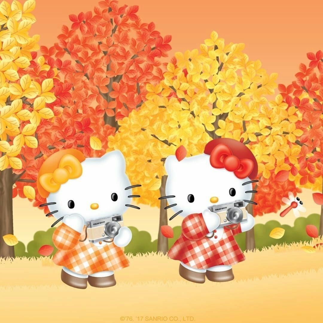 Hello Kitty Autumn Wallpapers - Top Free Hello Kitty Autumn Backgrounds ...