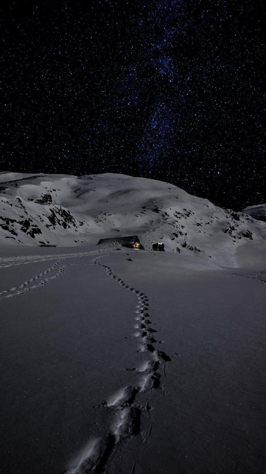 Snowy Mountain Night Wallpapers - Top Free Snowy Mountain Night ...