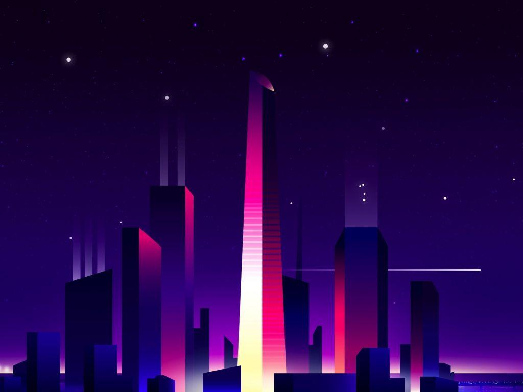 Purple Cityscape Wallpapers - Top Free Purple Cityscape Backgrounds ...