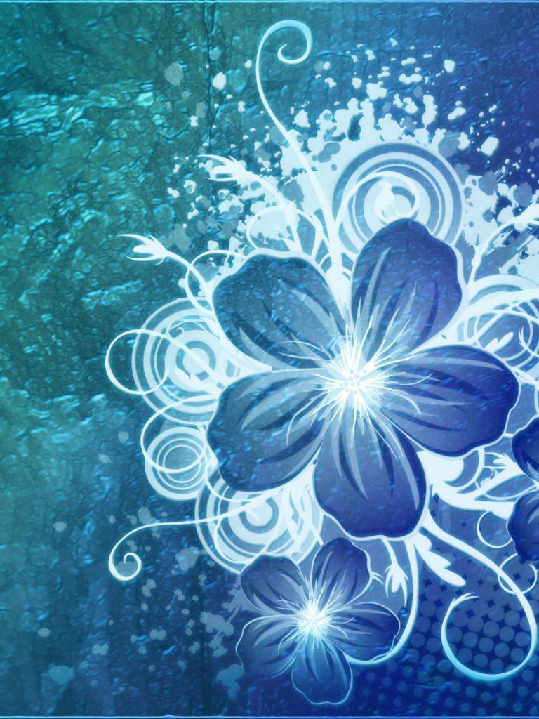 Blue Floral Phone Wallpapers - Top Free Blue Floral Phone Backgrounds ...