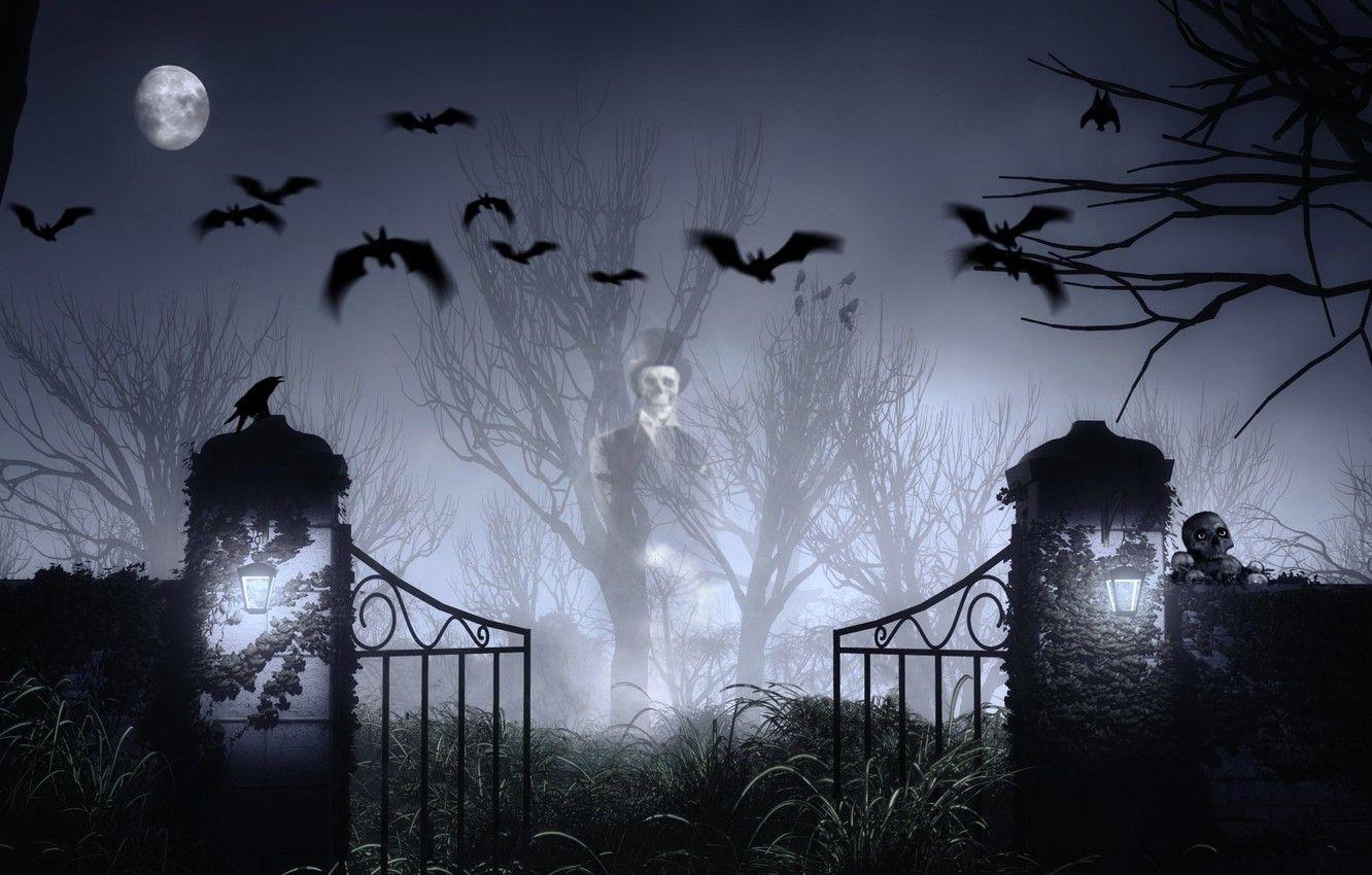 Halloween Cemetery Wallpapers - Top Free Halloween Cemetery Backgrounds ...