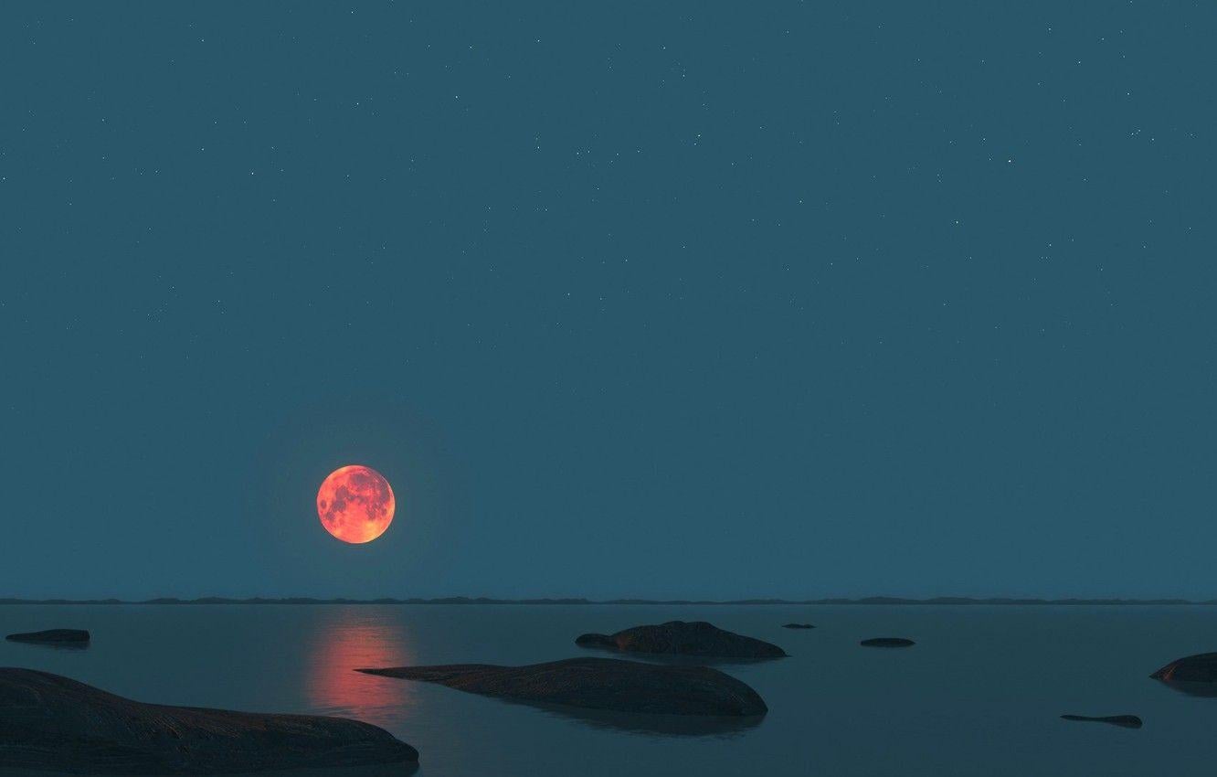 Moon Sunset Wallpapers - Top Free Moon Sunset Backgrounds - WallpaperAccess