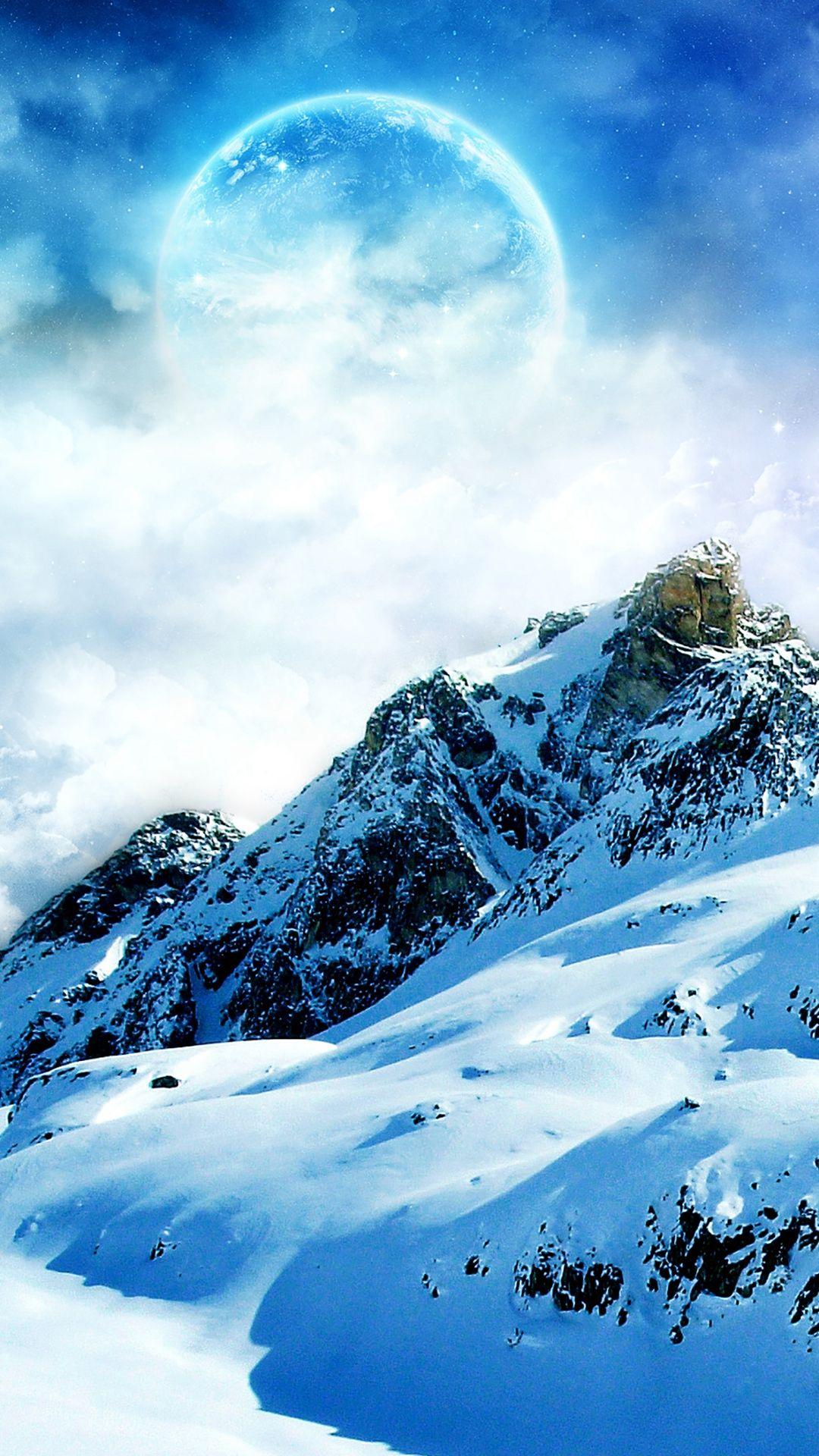 Moon Snow Mountain Wallpapers - Top Free Moon Snow Mountain Backgrounds ...