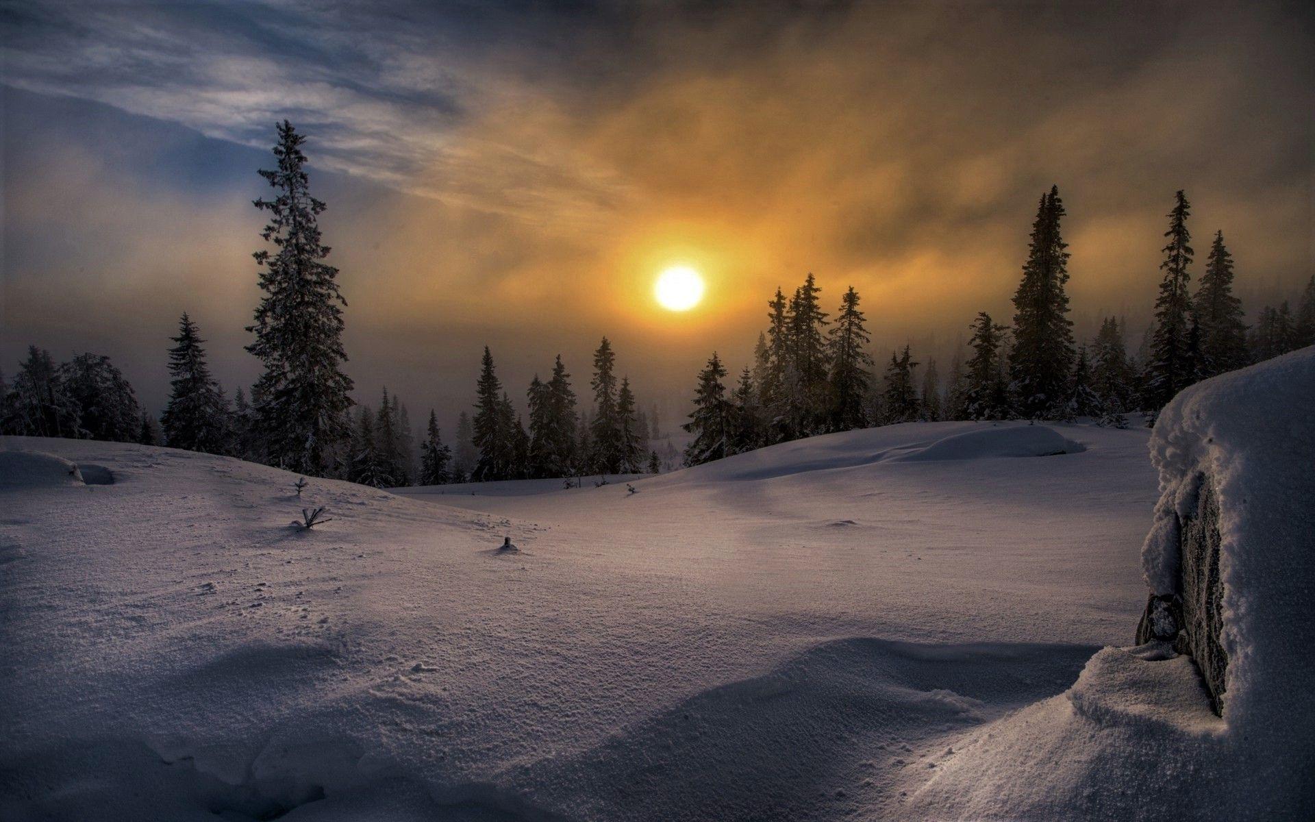 Snow Sunset Winter Wallpapers - Top Free Snow Sunset Winter Backgrounds ...