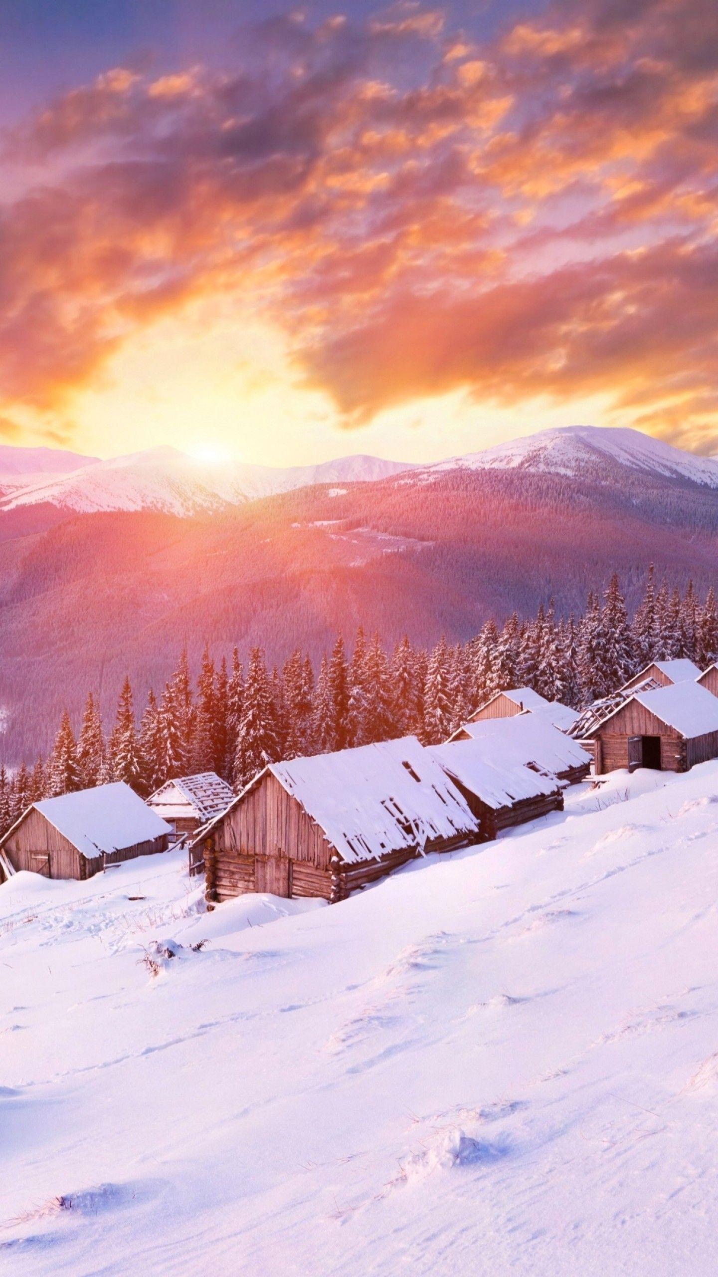 Snow Sunset Winter Wallpapers - Top Free Snow Sunset Winter Backgrounds ...