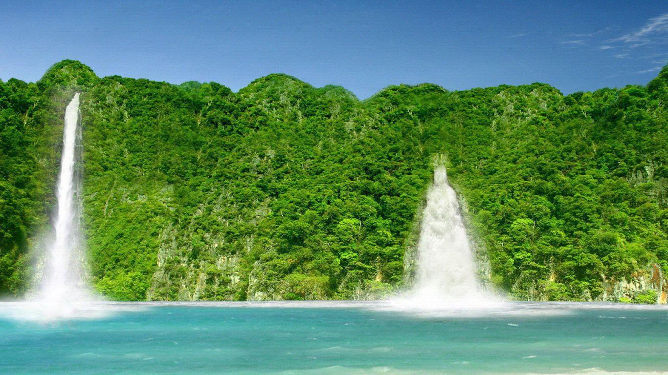 Beach Waterfall Wallpapers - Top Free Beach Waterfall Backgrounds ...