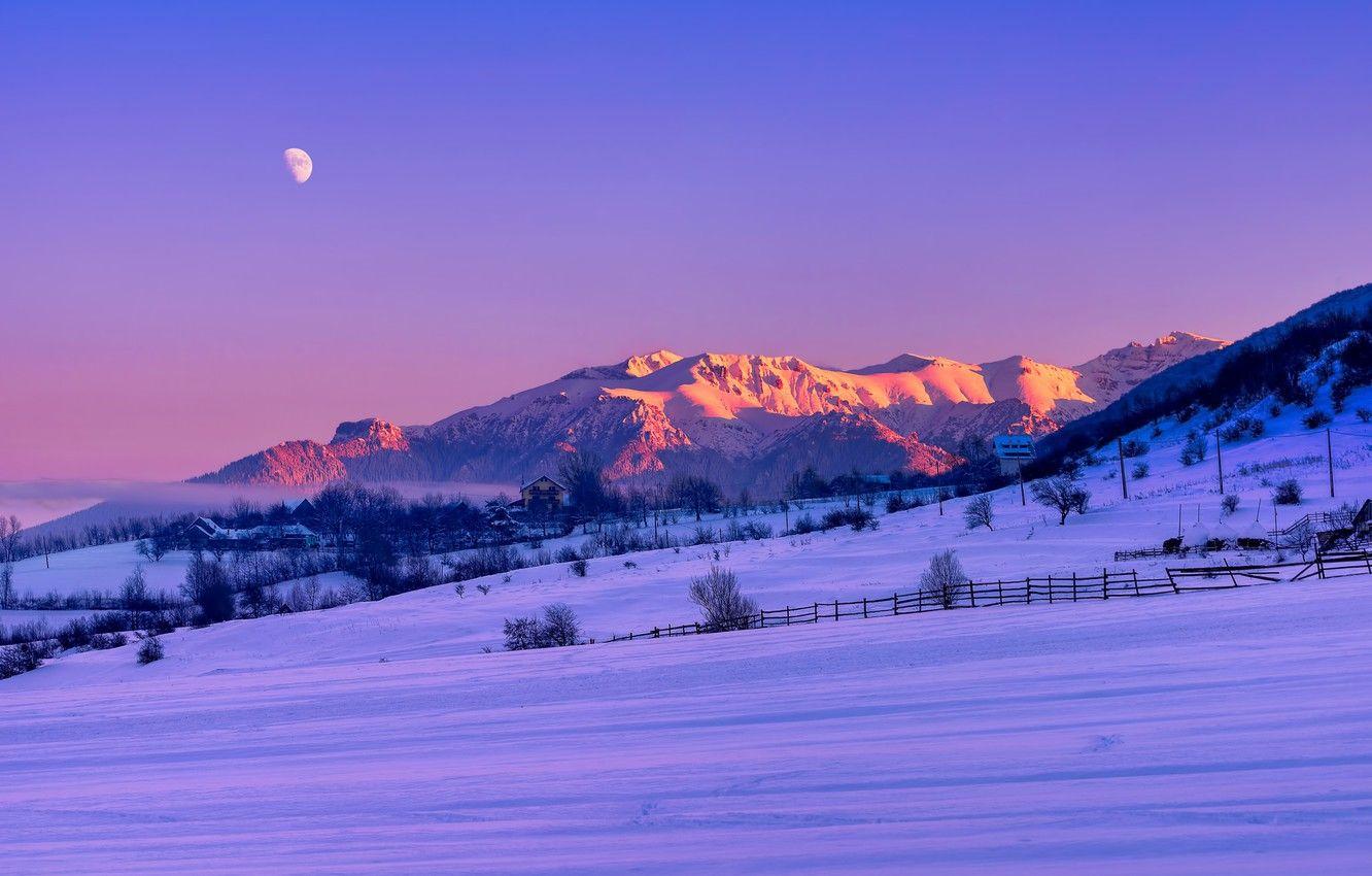 Winter Mountain Sunset Wallpapers - Top Free Winter Mountain Sunset ...
