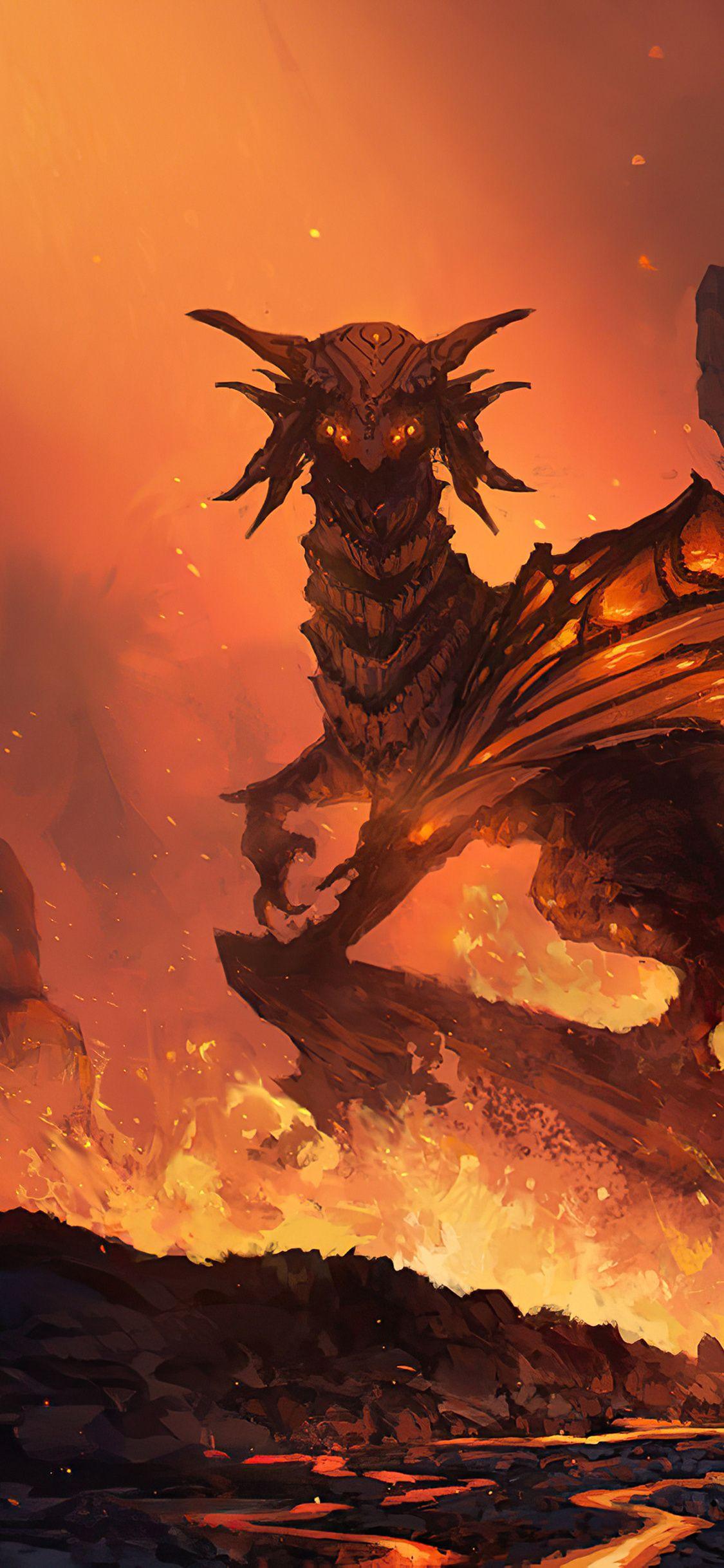 Fire Dragon iPhone Wallpapers - Top Free Fire Dragon iPhone Backgrounds - WallpaperAccess